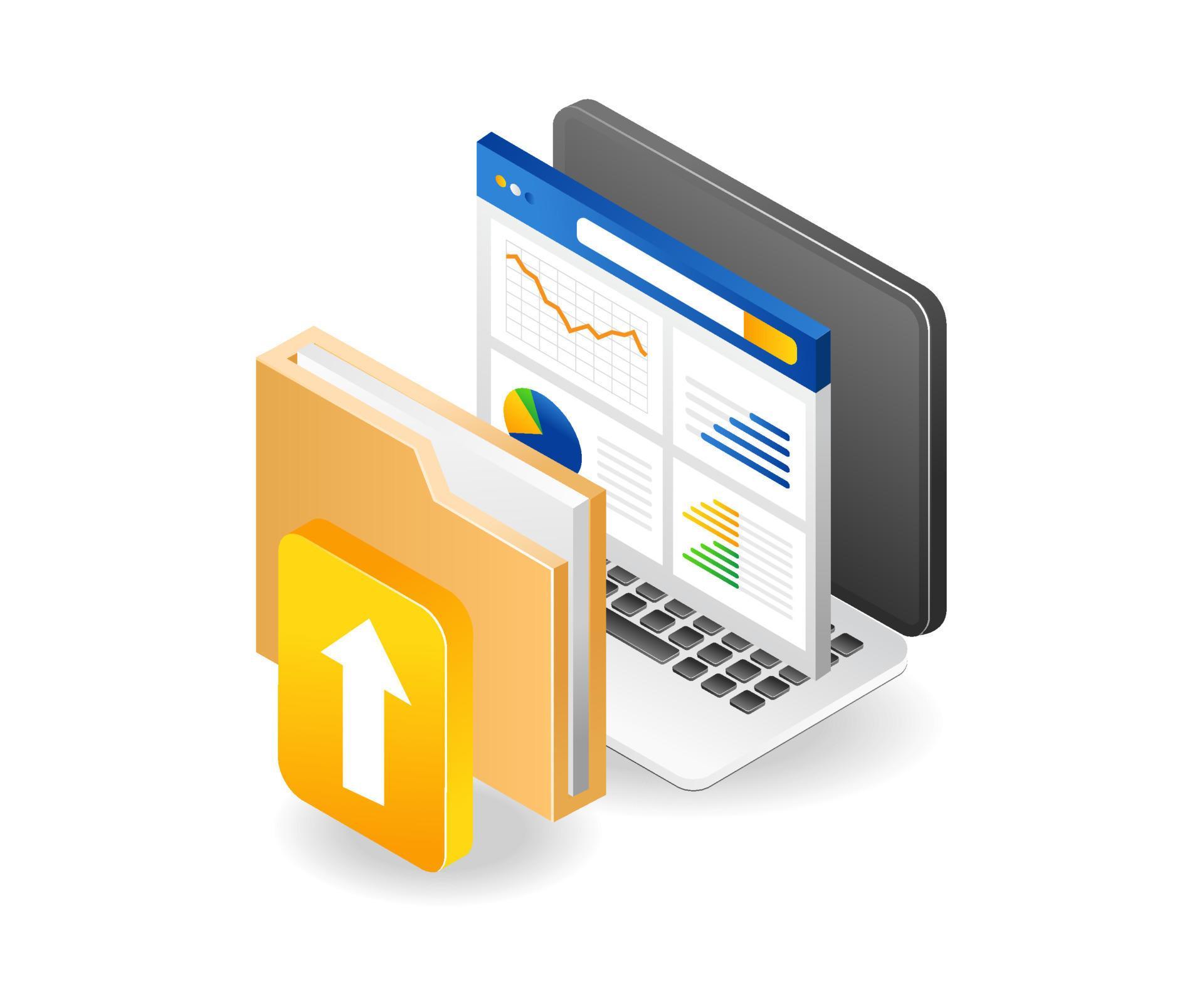 Send analysis data folder by computer 10682284 Vector Art at Vecteezy