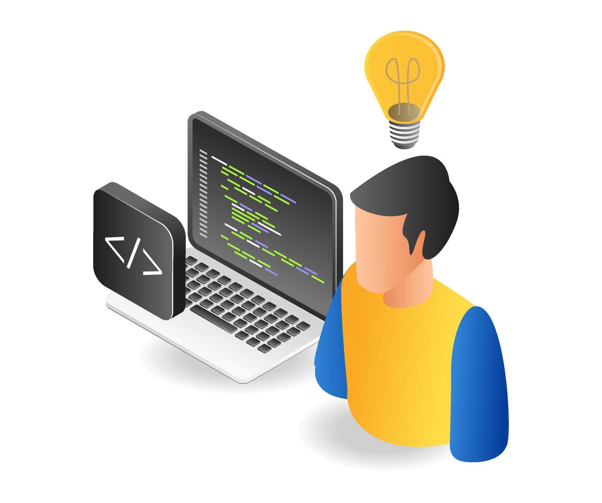 Looking for new programming language ideas 10682481 Vector Art at Vecteezy