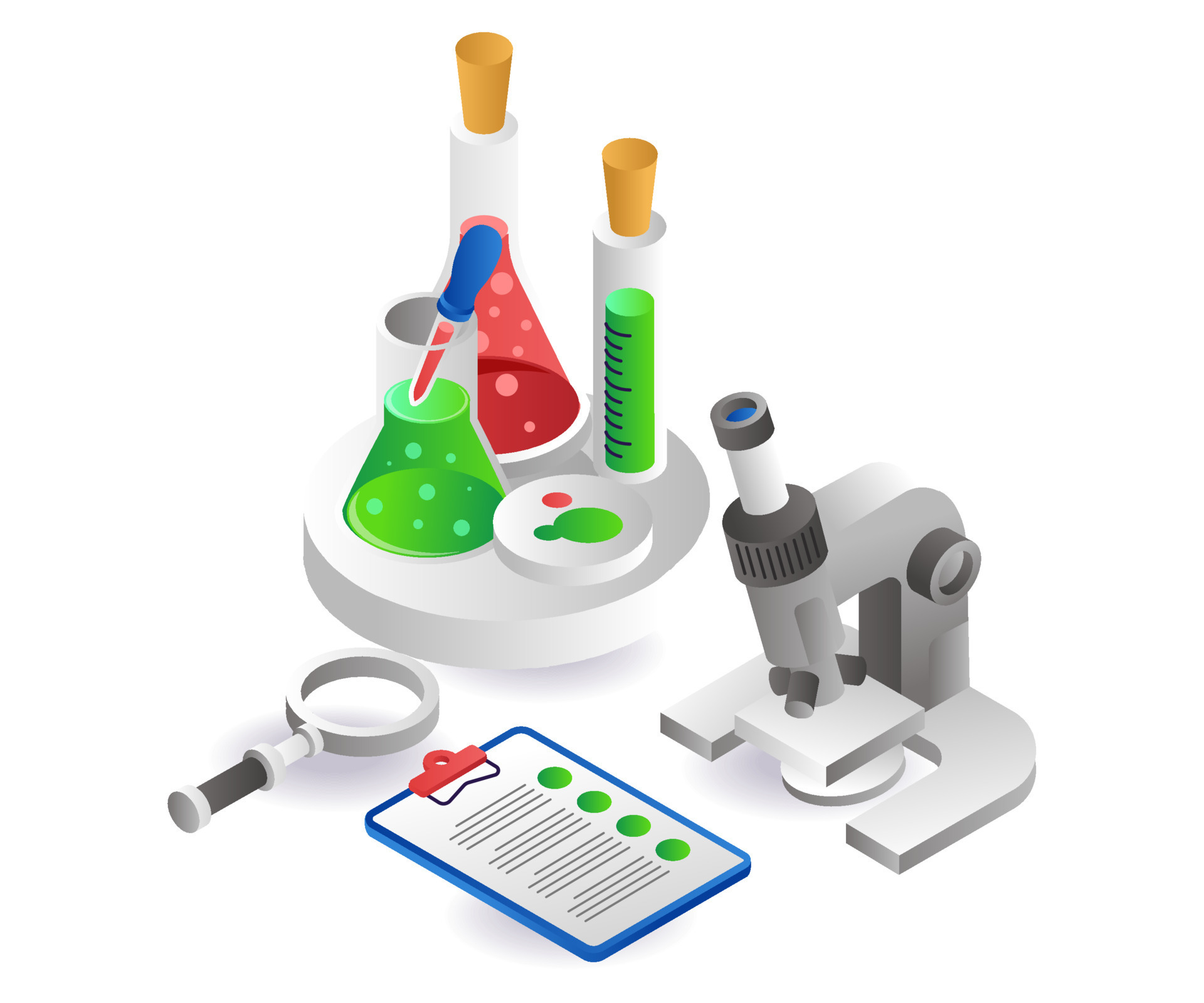 Experimental analysis of microscope laboratory data 10682649 Vector Art ...