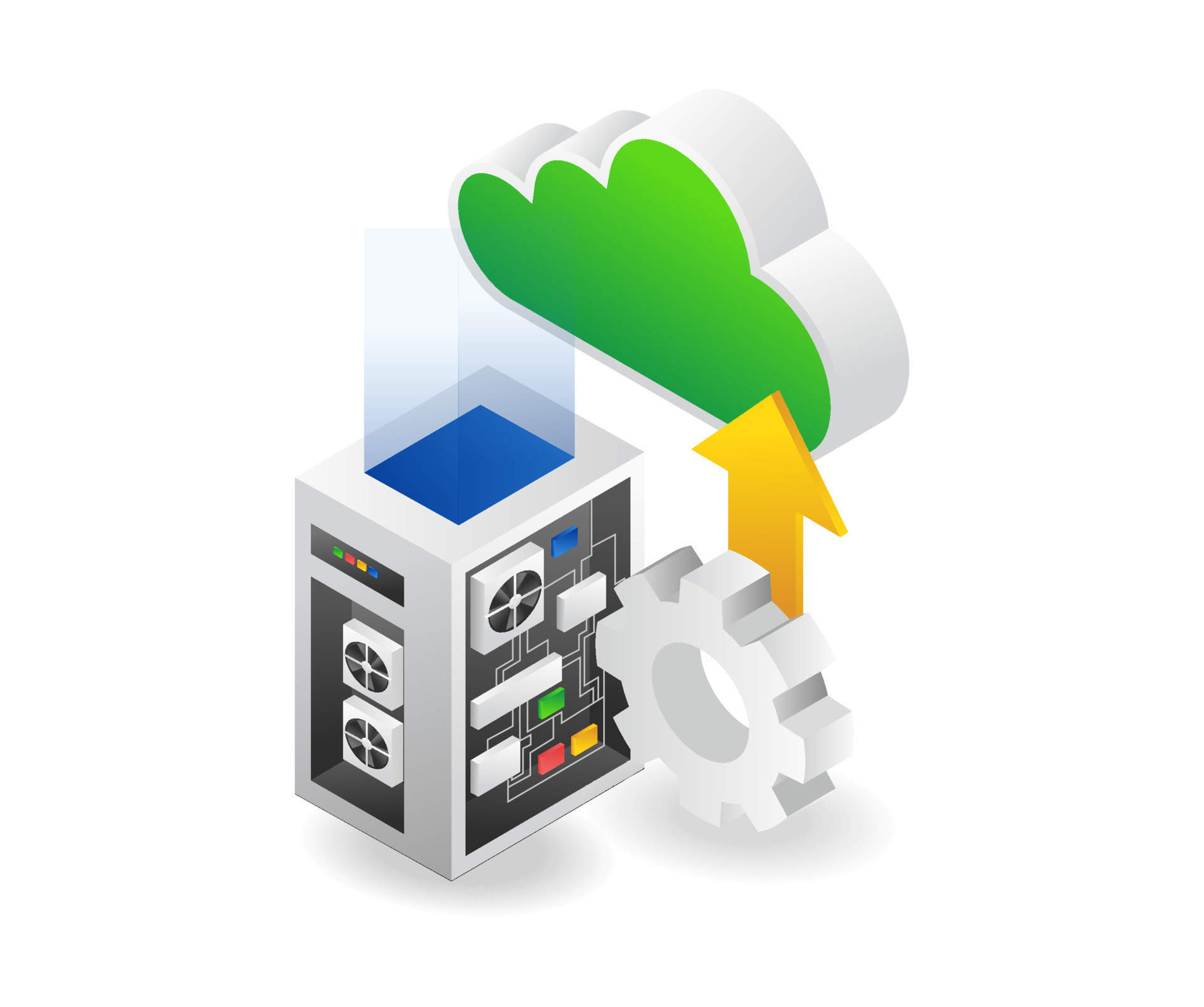 Process cloud server data 10682674 Vector Art at Vecteezy