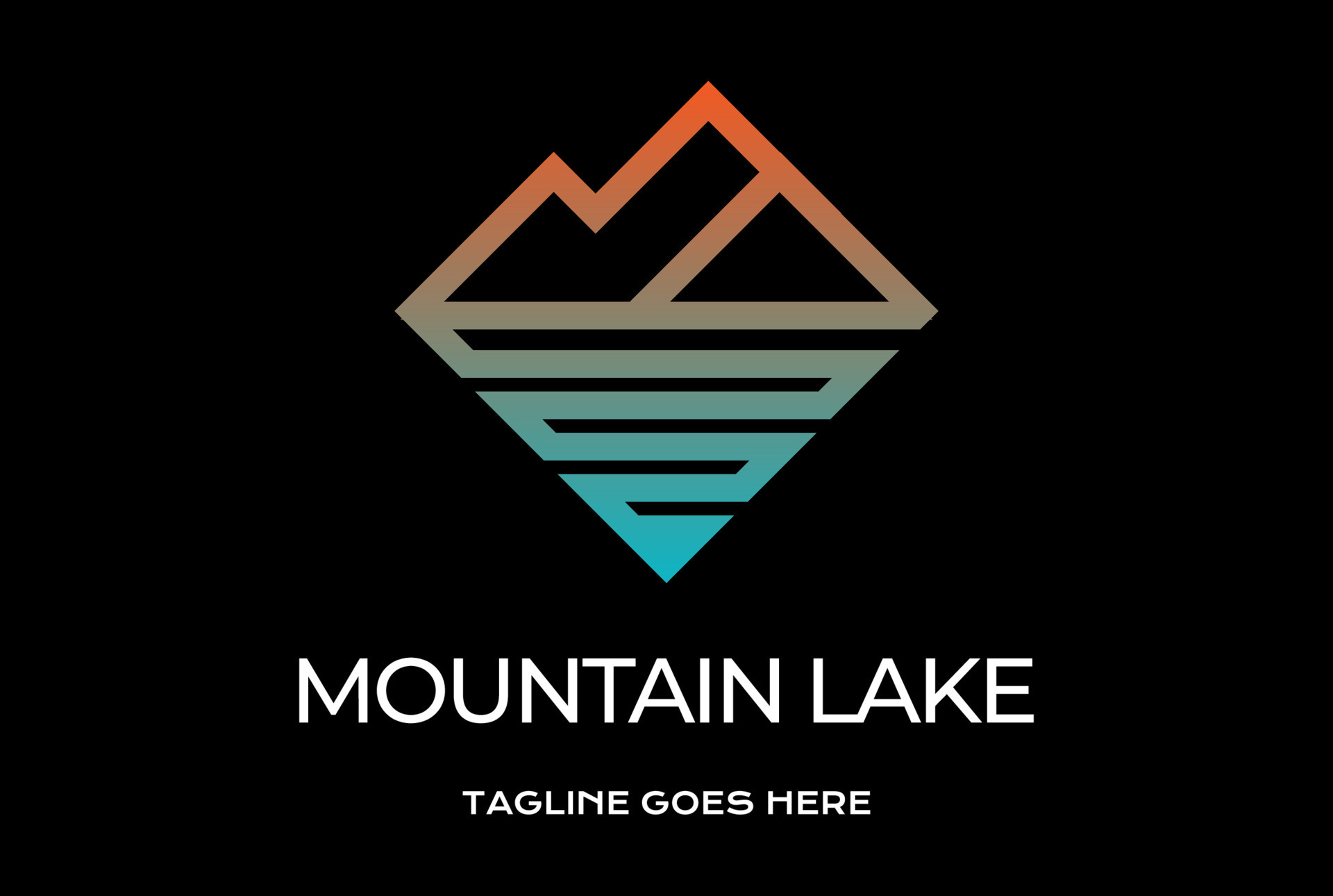 Simple Minimalist Geometric Mountain Lake River Creek Monogram Logo ... Simple Minimalist Geometric Mountain Lake River Creek Monogram Logo ...