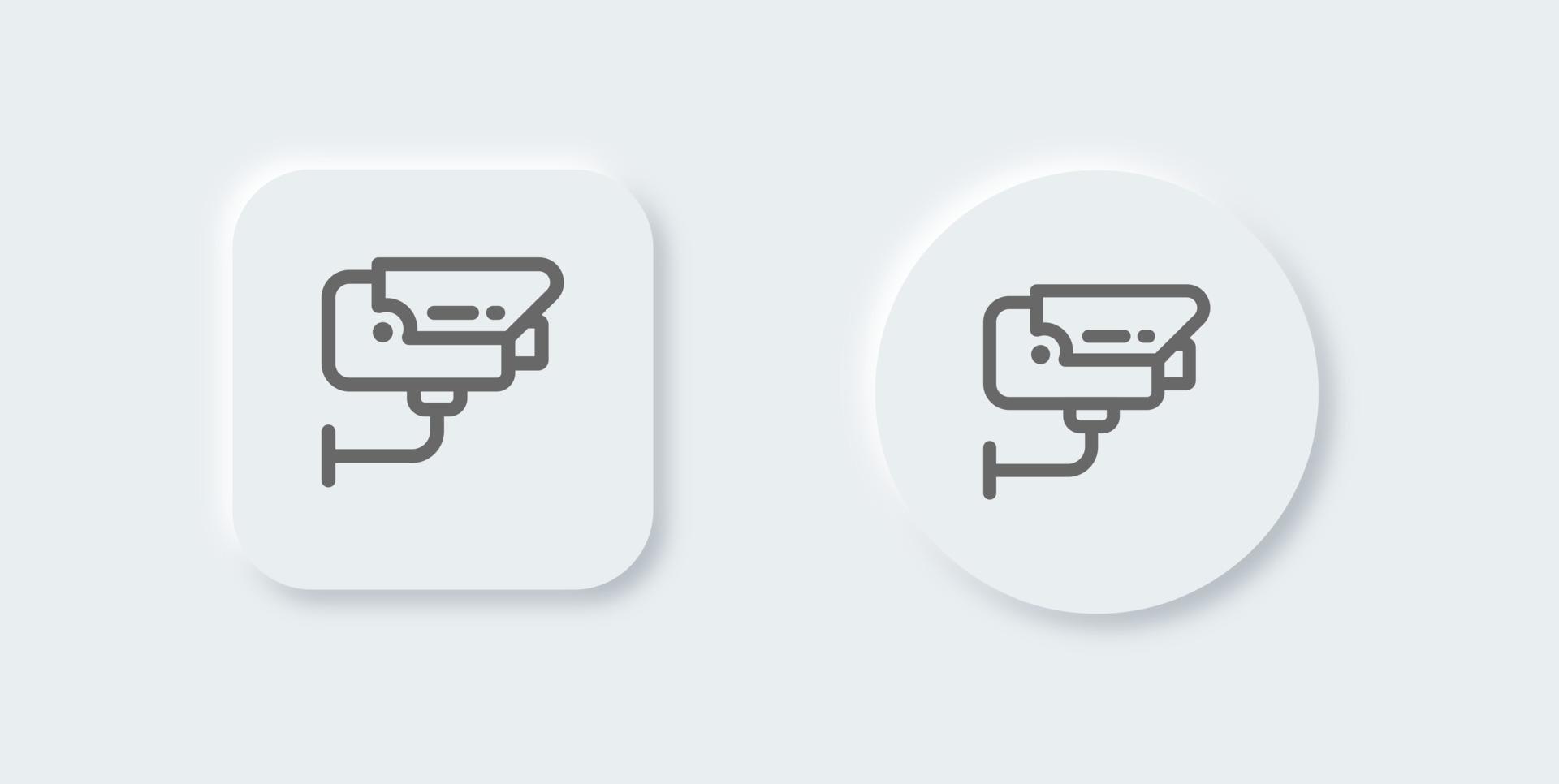 Cctv Line Icon In Neomorphic Design Style Security Camera Signs Vector