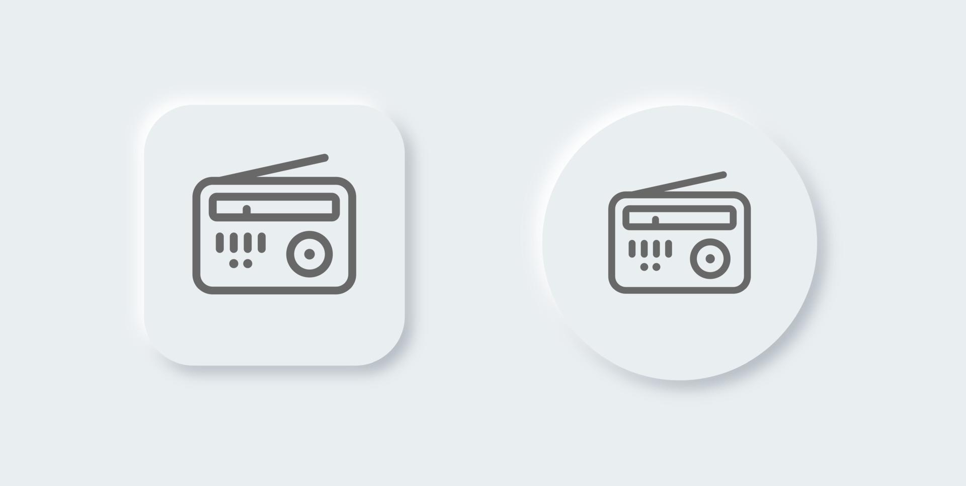 Radio Line Icon In Neomorphic Design Style Retro Broadcast Signs