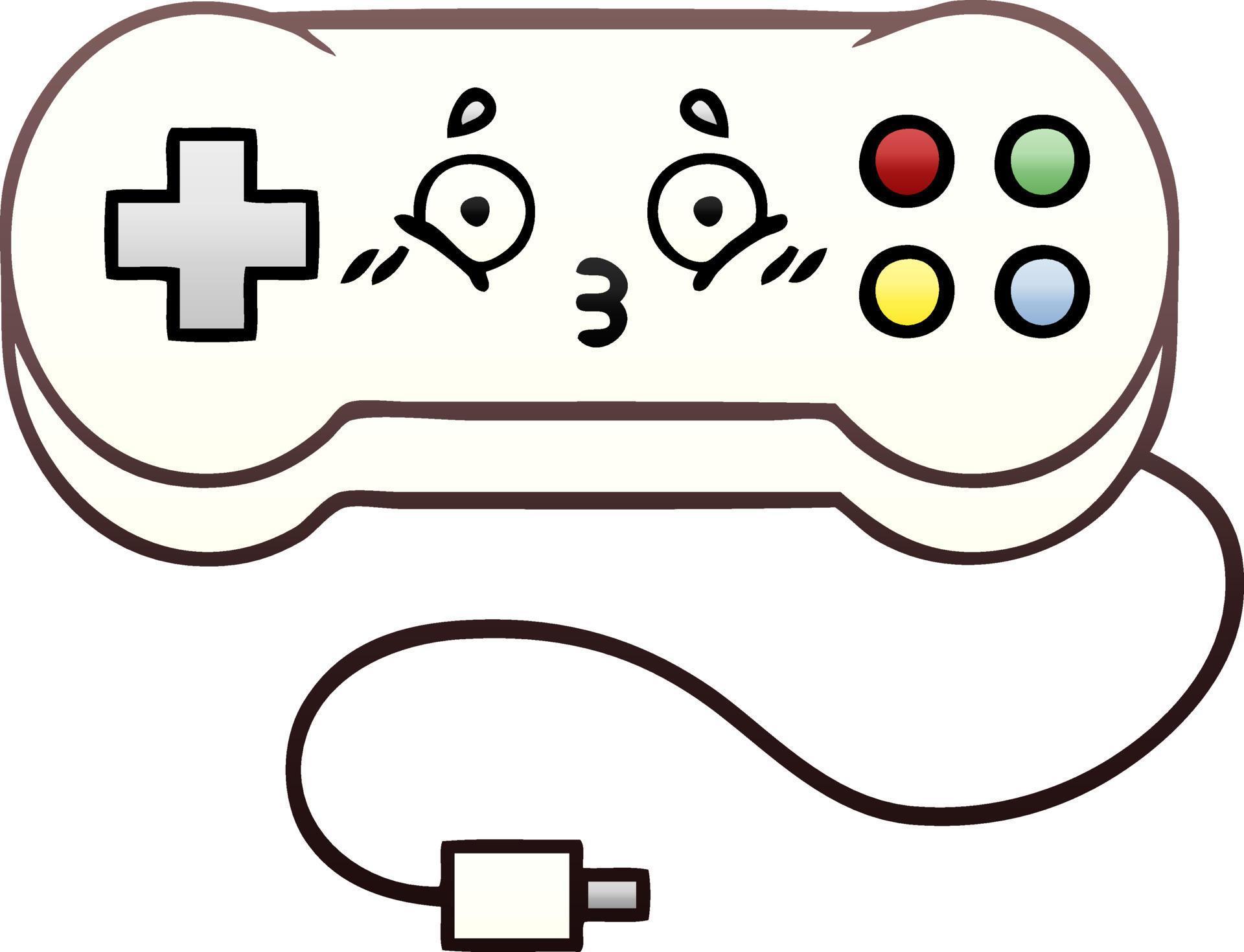 gradient shaded cartoon game controller 10685648 Vector Art at Vecteezy