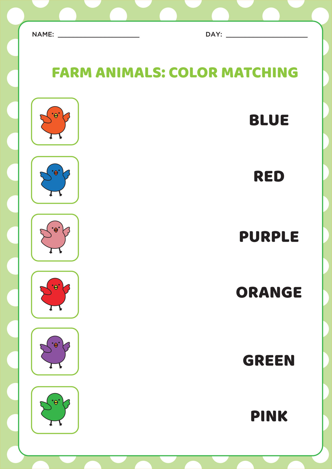 Color matching. Farm Animals 10686320 Vector Art at Vecteezy