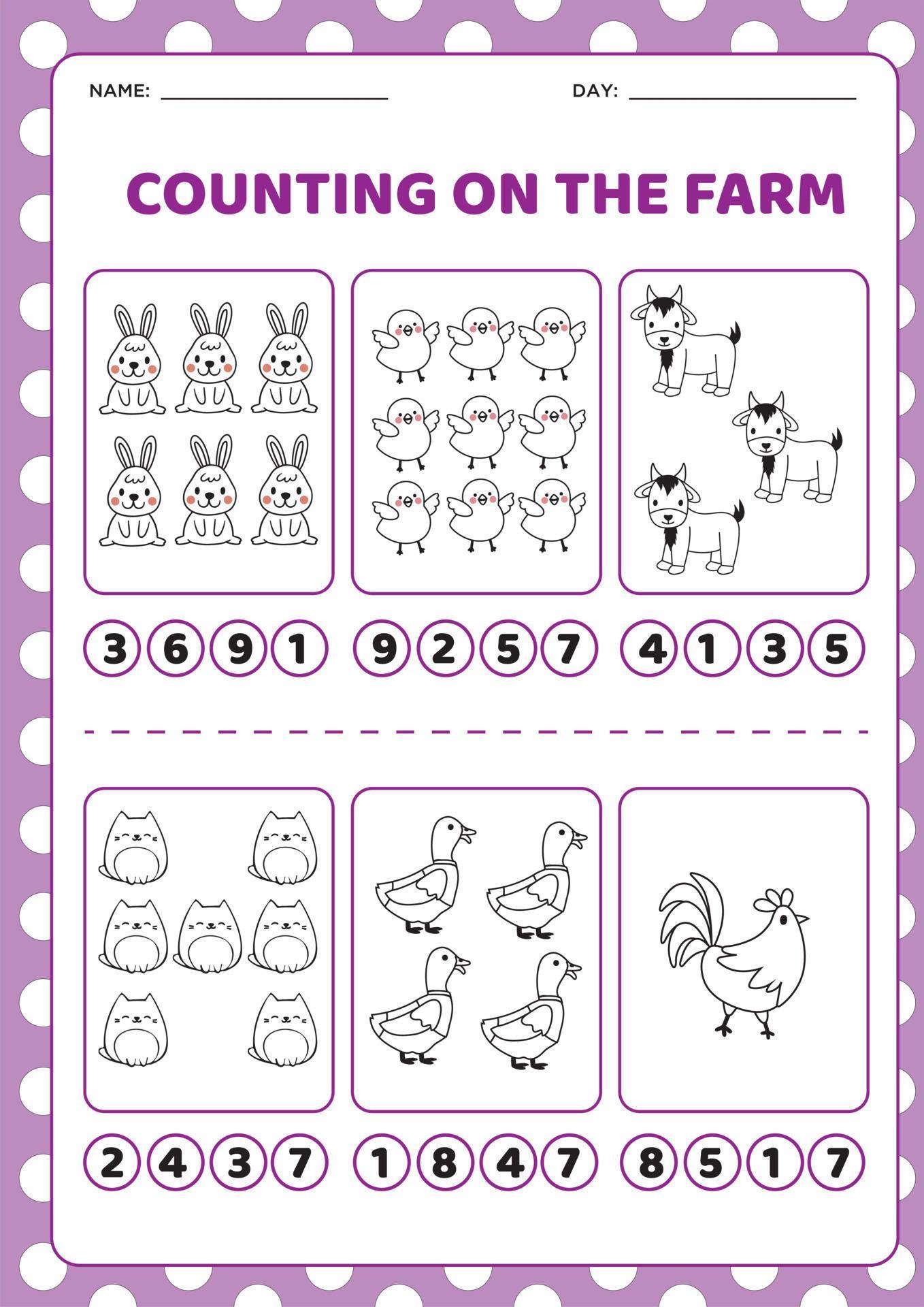 COUNTING ON THE FARM 10686322 Vector Art at Vecteezy