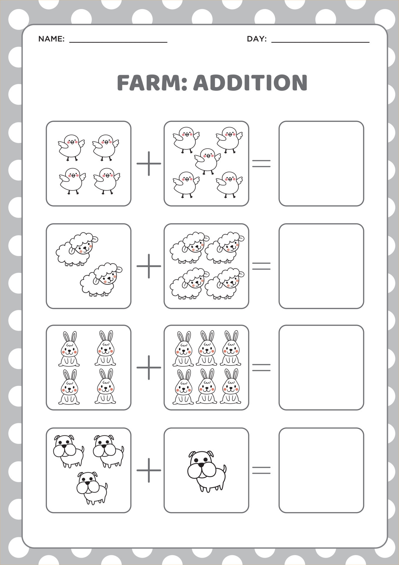 Addition with animals. 10686327 Vector Art at Vecteezy