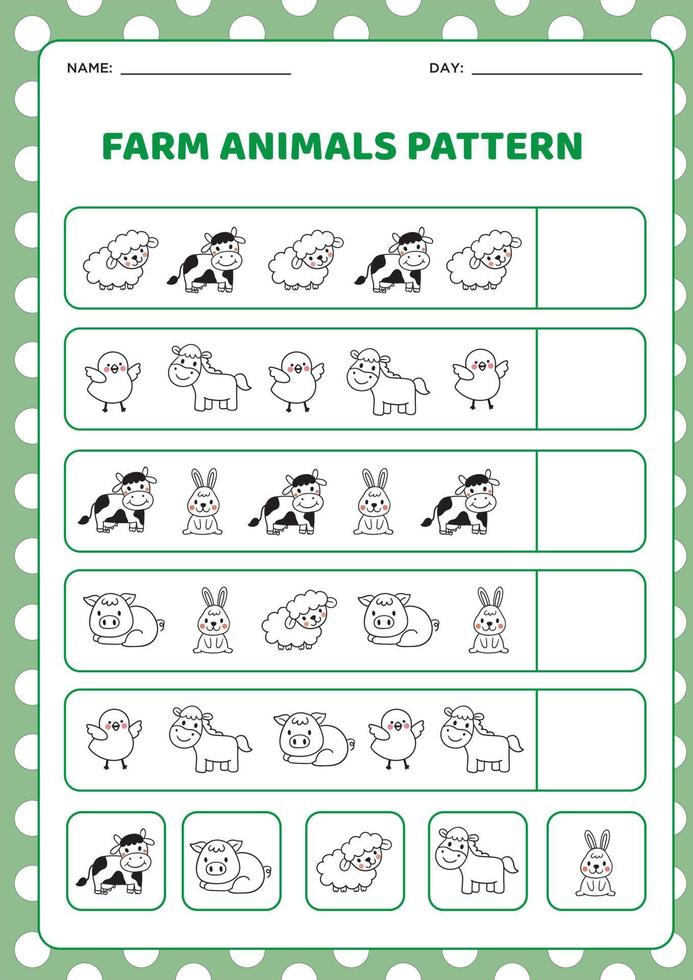 Farm Animals pattern 10686337 Vector Art at Vecteezy