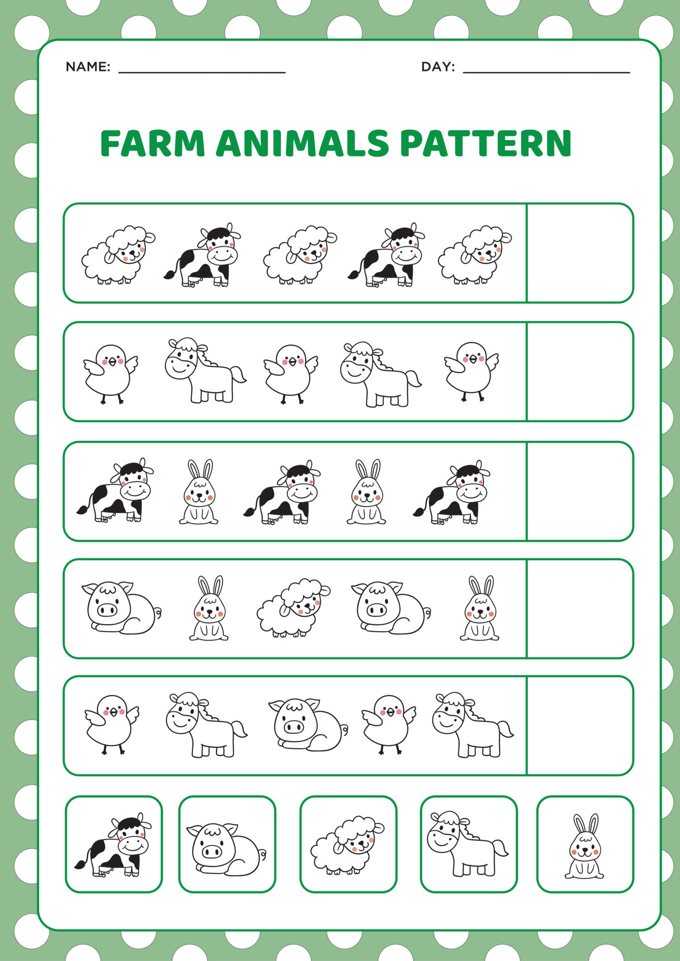 Farm Animals pattern 10686337 Vector Art at Vecteezy