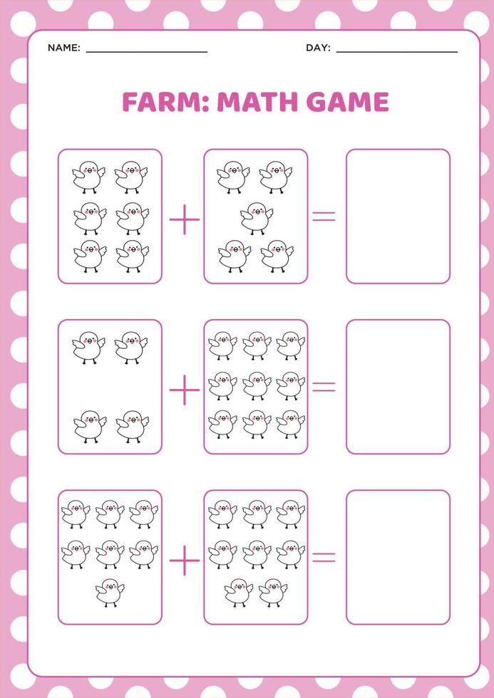 Farm Animals. Math Game. Addition 10686340 Vector Art at Vecteezy Farm Animals. Math Game. Addition 10686340 Vector Art at Vecteezy