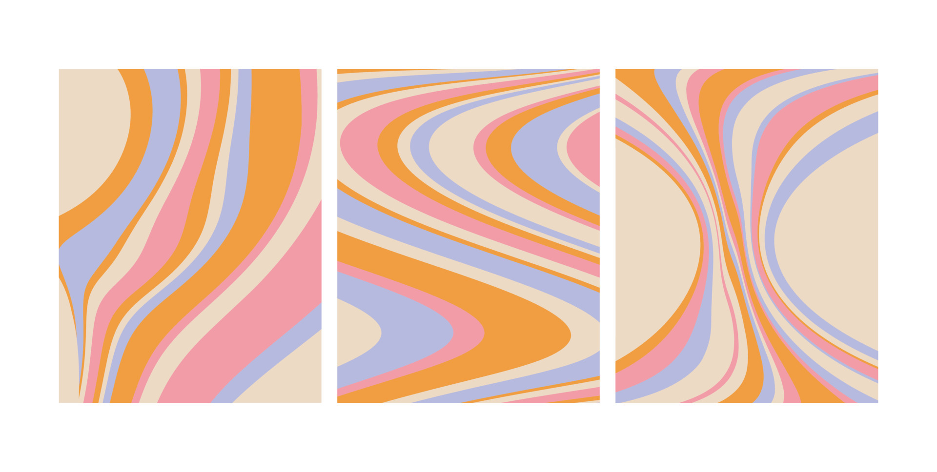 Groovy wave backgrounds set pastel line. Modern wave retro abstract ... Groovy wave backgrounds set pastel line. Modern wave retro abstract ...