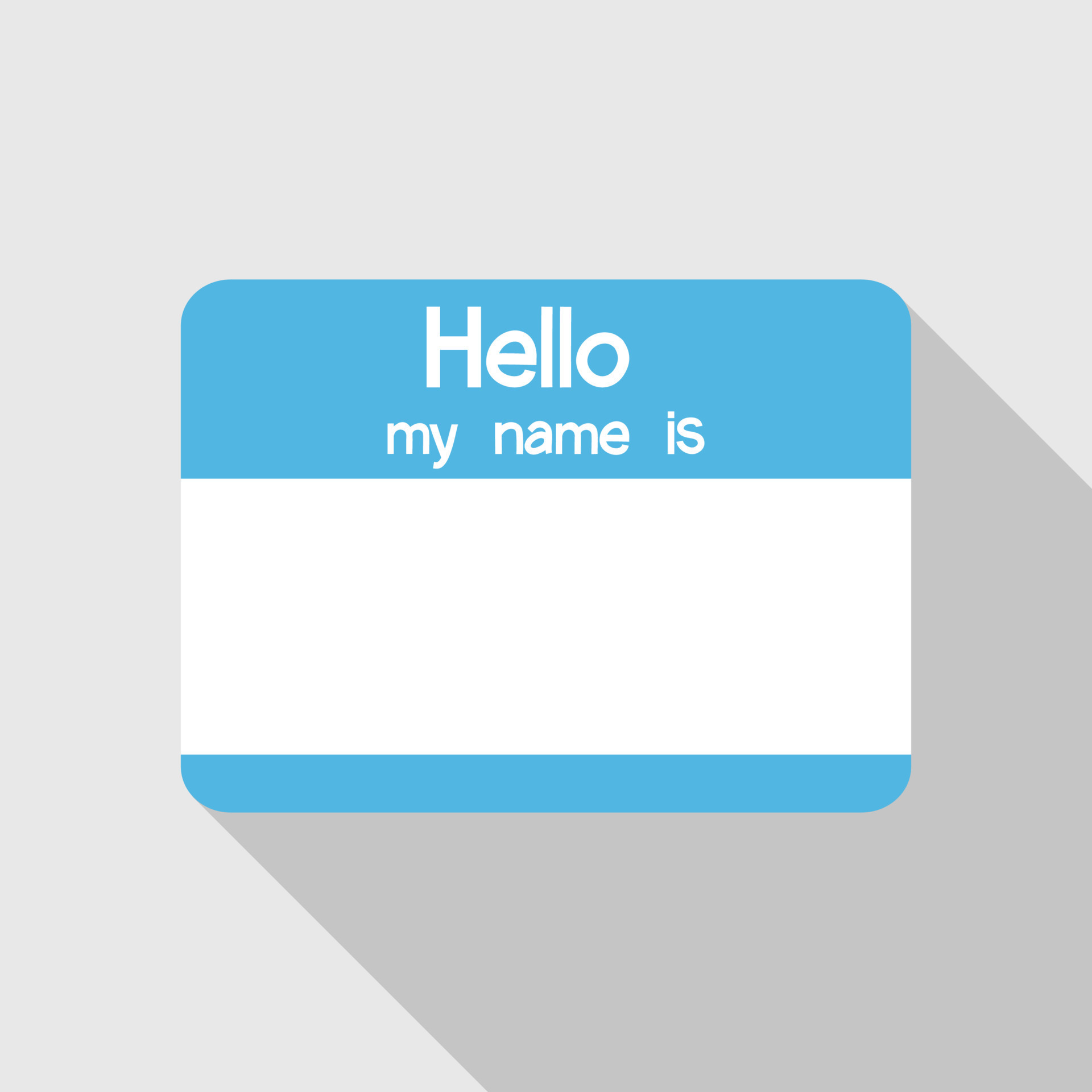Blue Name Tag Hello My Name Is On Gray Background 10689096 Vector Art