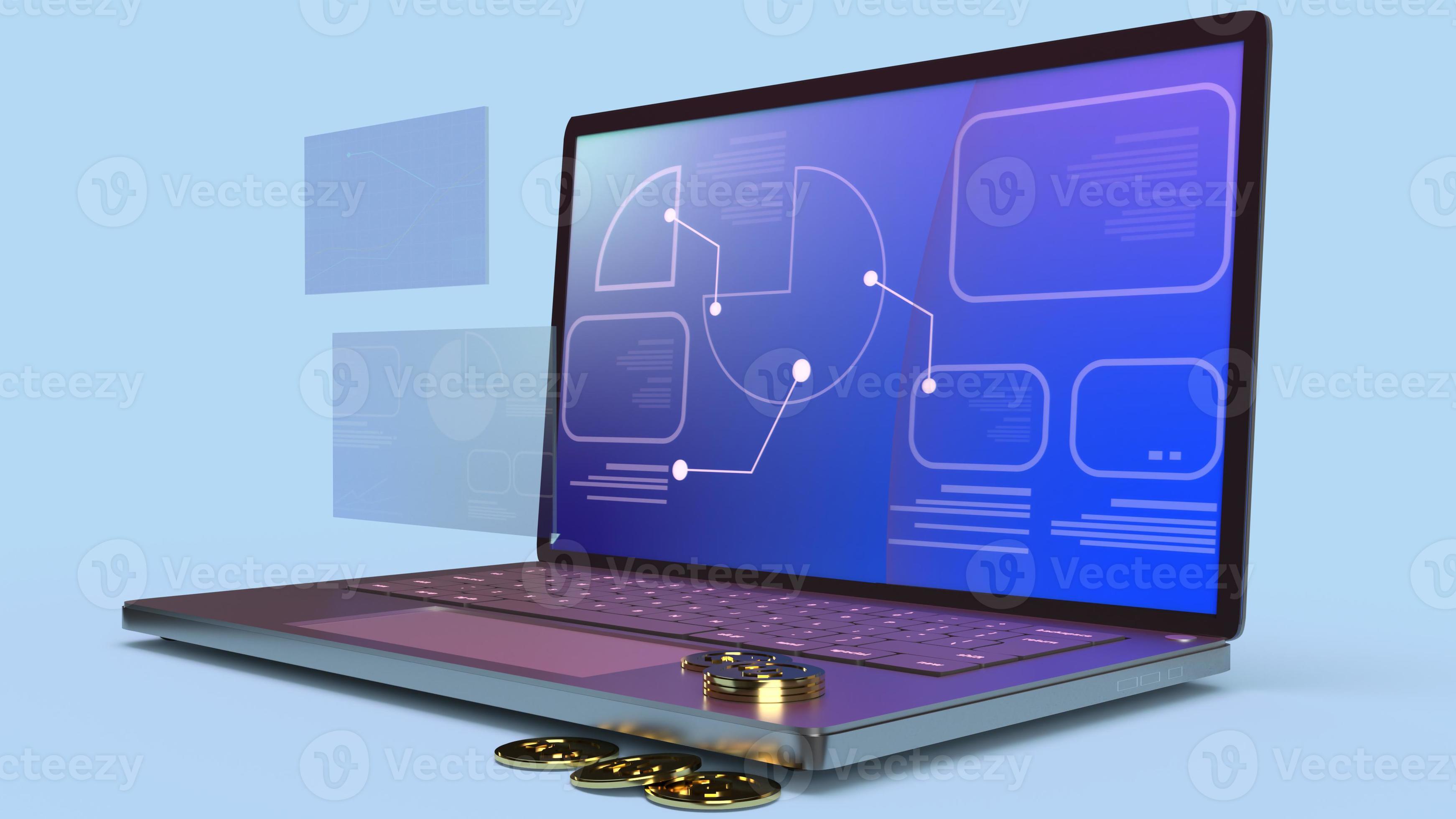 notebook chart on screen for business content 3d rendering. 10690202 ...
