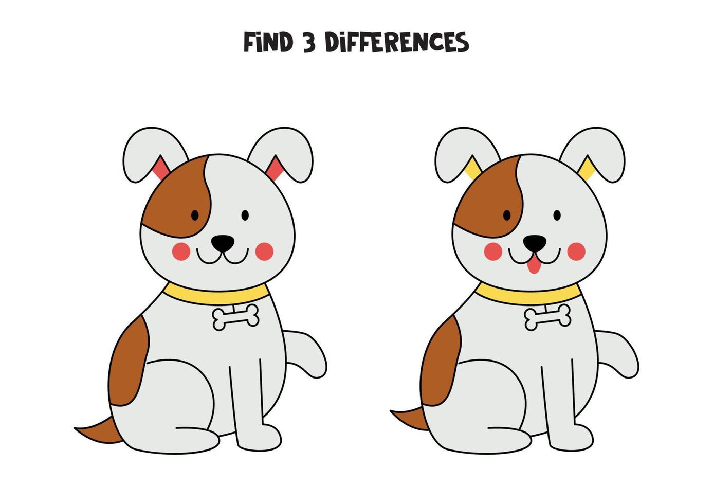 Find 3 differences between two cute dogs. 10690317 Vector Art at Vecteezy Find 3 differences between two cute dogs. 10690317 Vector Art at Vecteezy