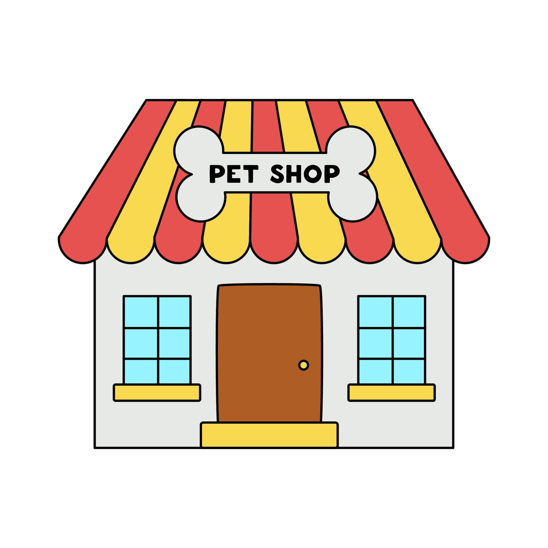 Vector illustration of pet shop on white background. 10690325 Vector ...