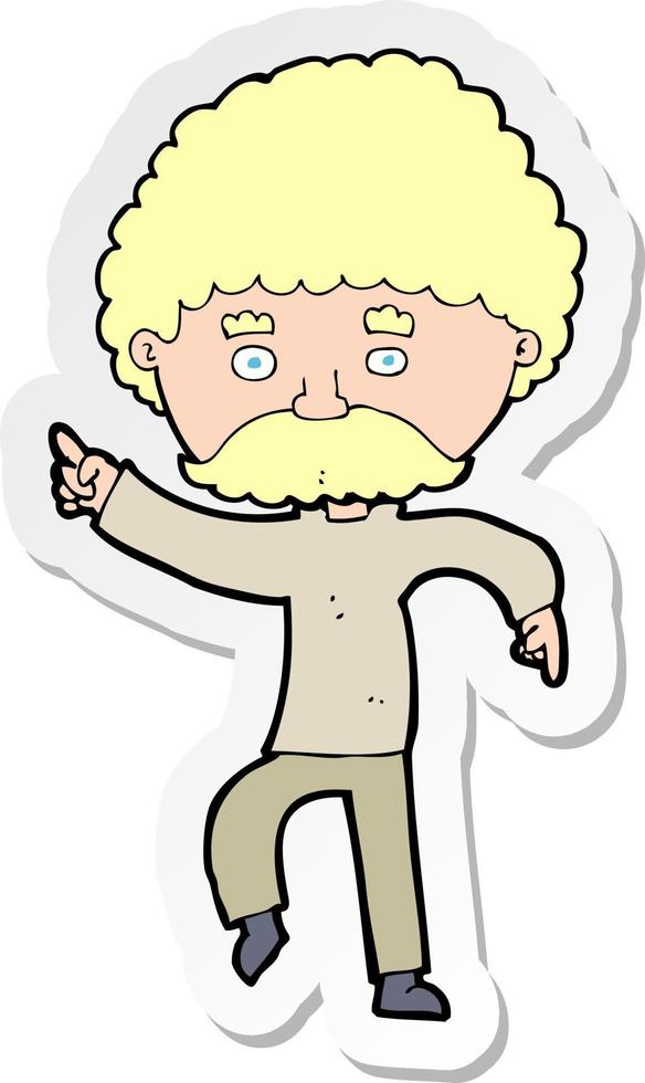 Sticker Of A Cartoon Seventies Style Man Disco Dancing 10690376 Vector
