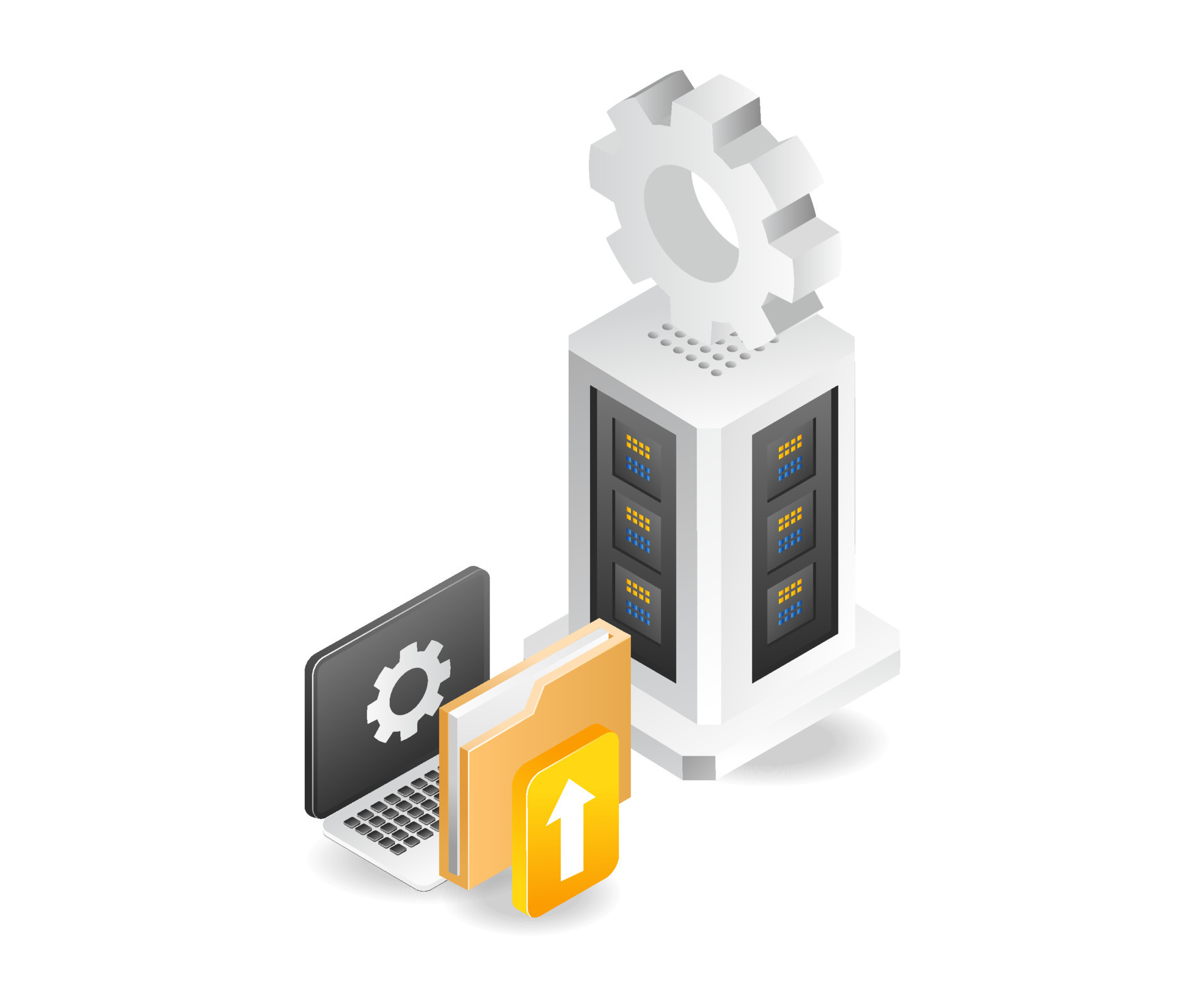 Computer Data And Server Hosting 10695345 Vector Art At Vecteezy