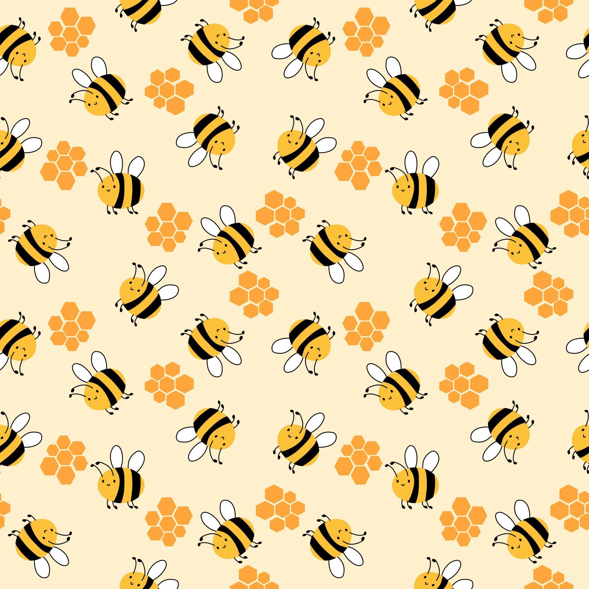 Cute seamless pattern with little bees. Wrapping paper pattern. Patterns for decoration. Bees ...