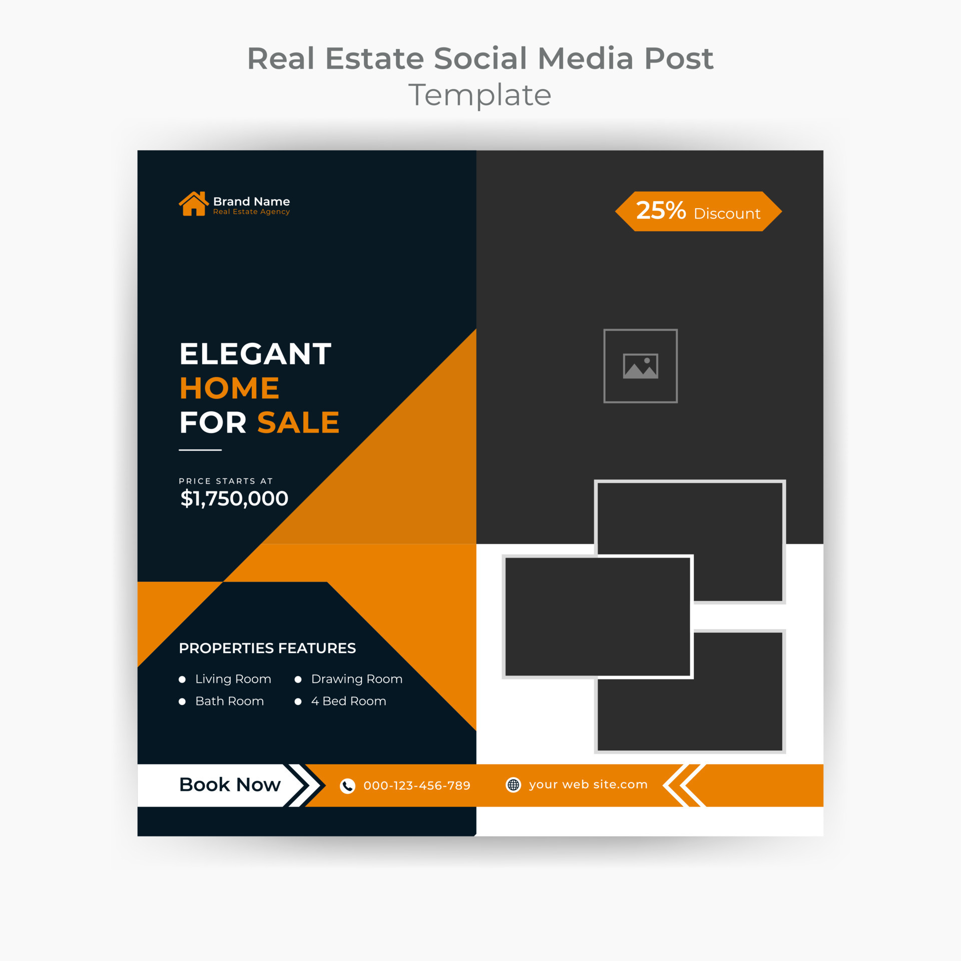 Abstract modern creative real estate social media post template and web ... Abstract modern creative real estate social media post template and web ...
