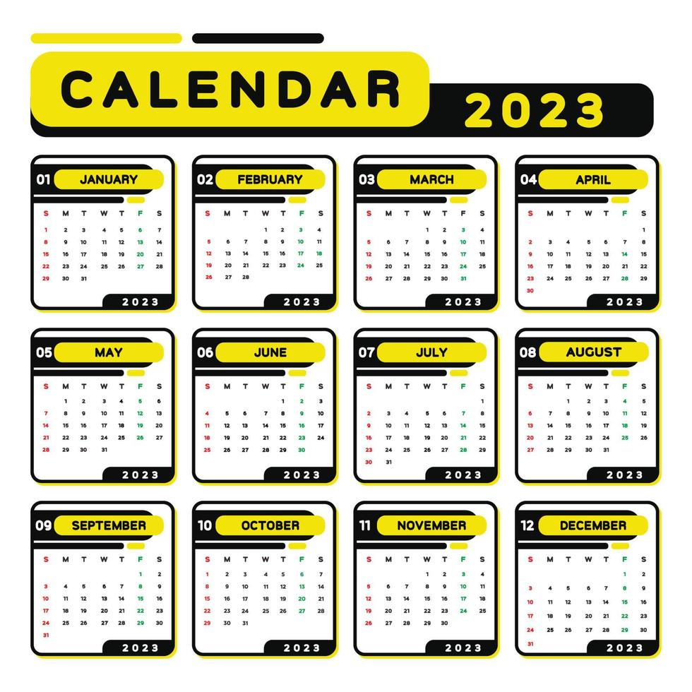 Modern 2023 new year calendar design template 10697620 Vector Art at ... Modern 2023 new year calendar design template 10697620 Vector Art at ...