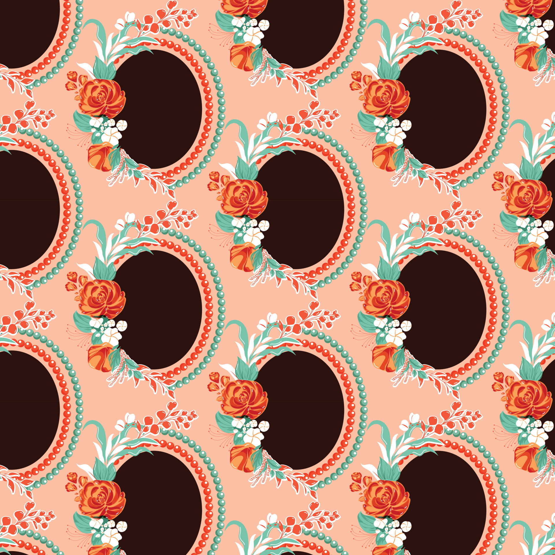flower seamless vector pattern on background. 10697779 Vector Art at ...