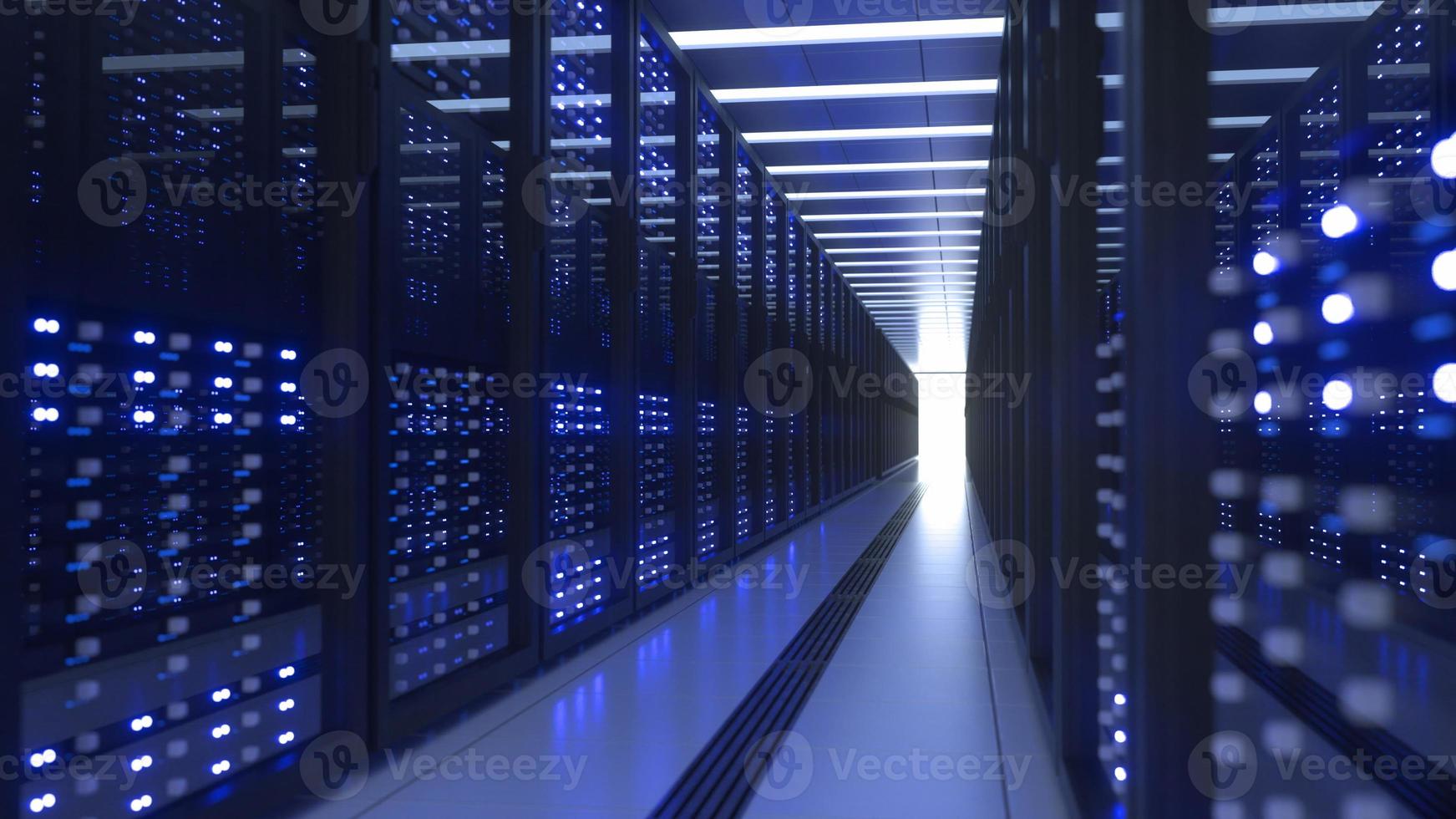 Data Center Computer Racks In Network Security Server Room ...