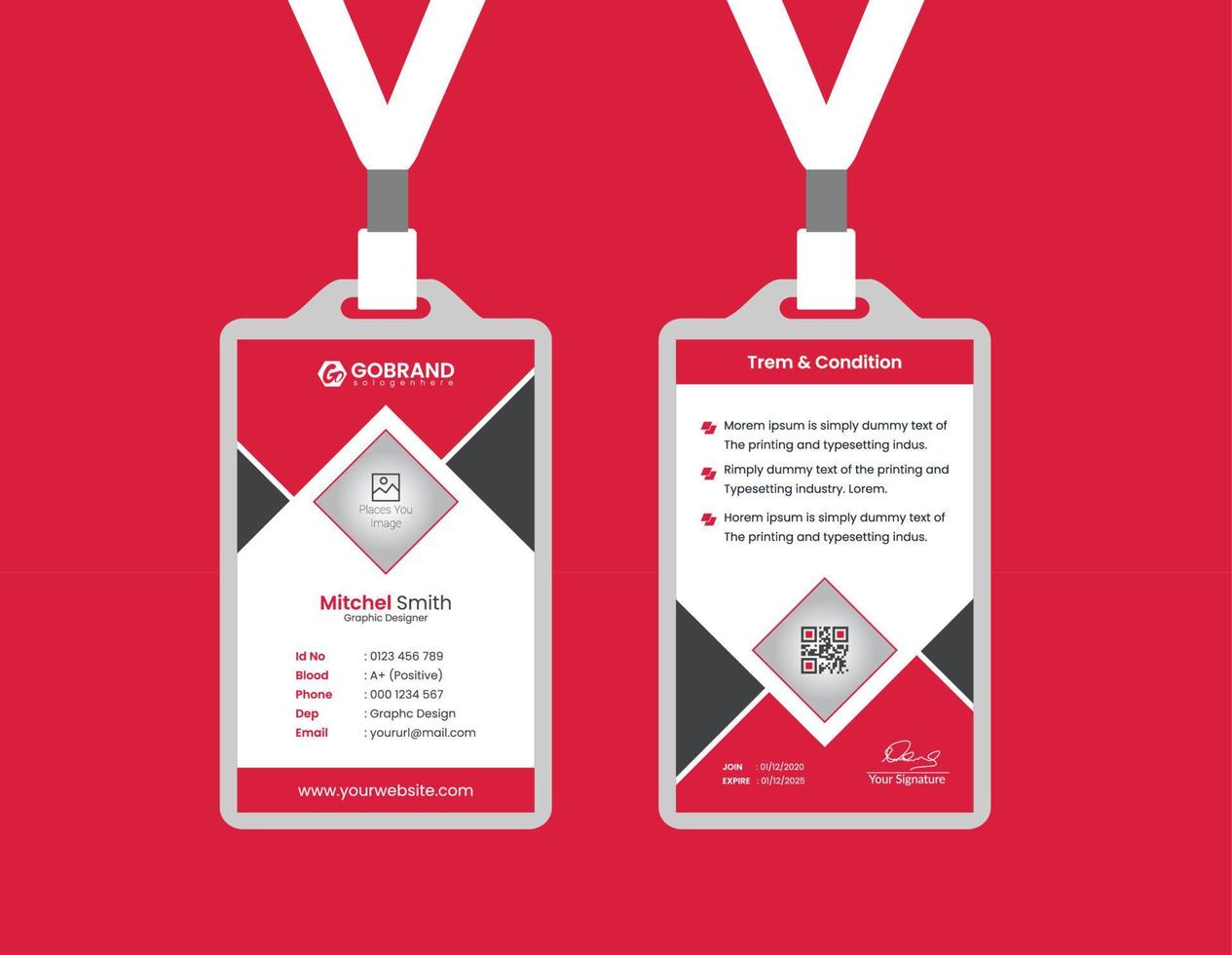 Id Card Template Design 10700368 Vector Art At Vecteezy