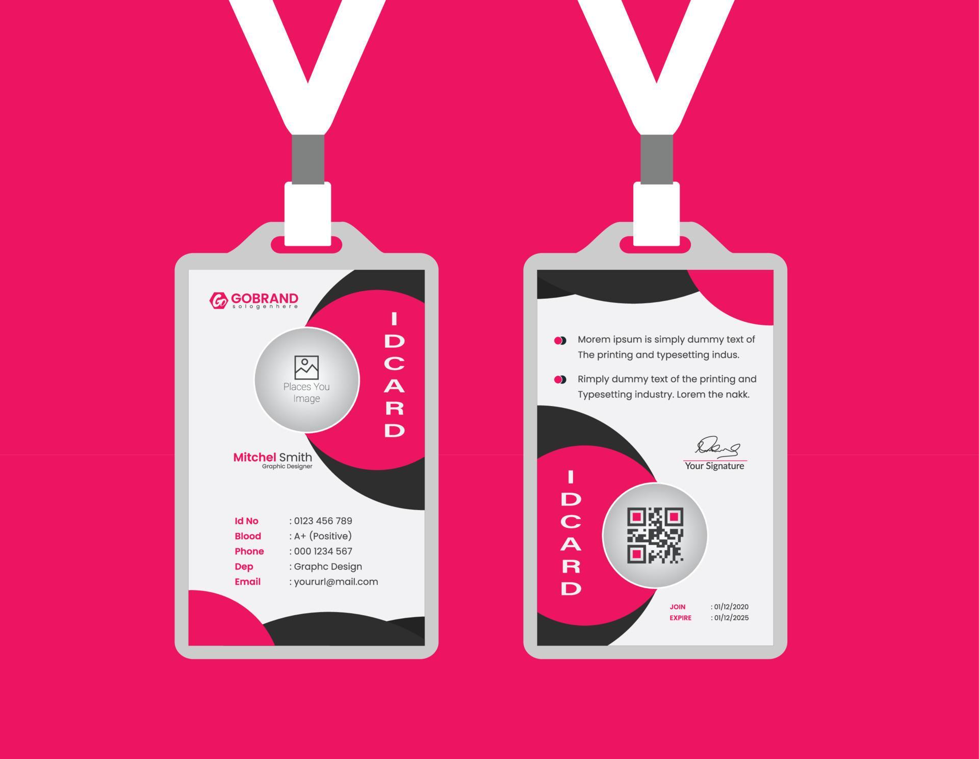Colorful Id Card Template Design In Vector 10700383 Vector Art At Vecteezy