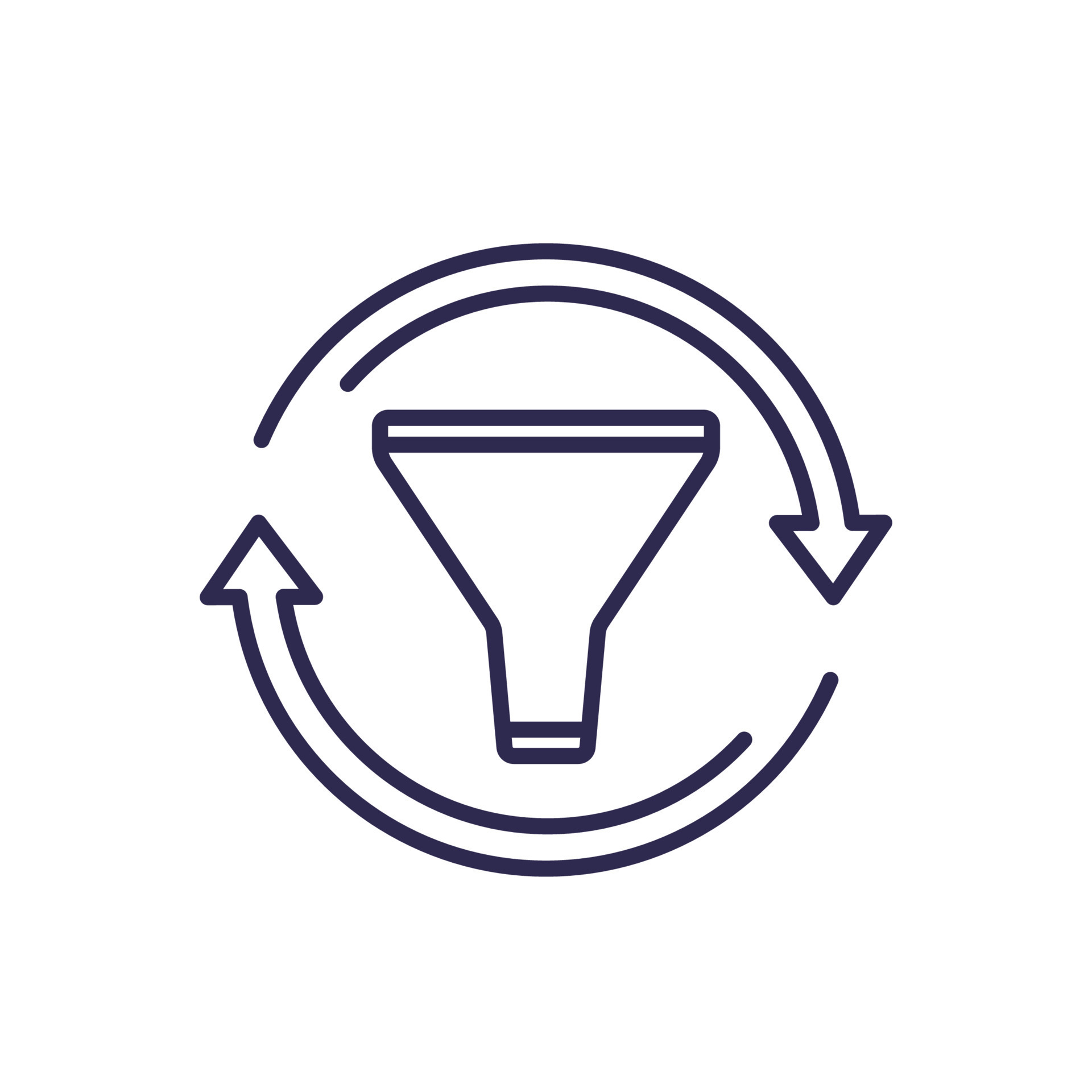 filtering process line icon with arrows 10702848 Vector Art at Vecteezy