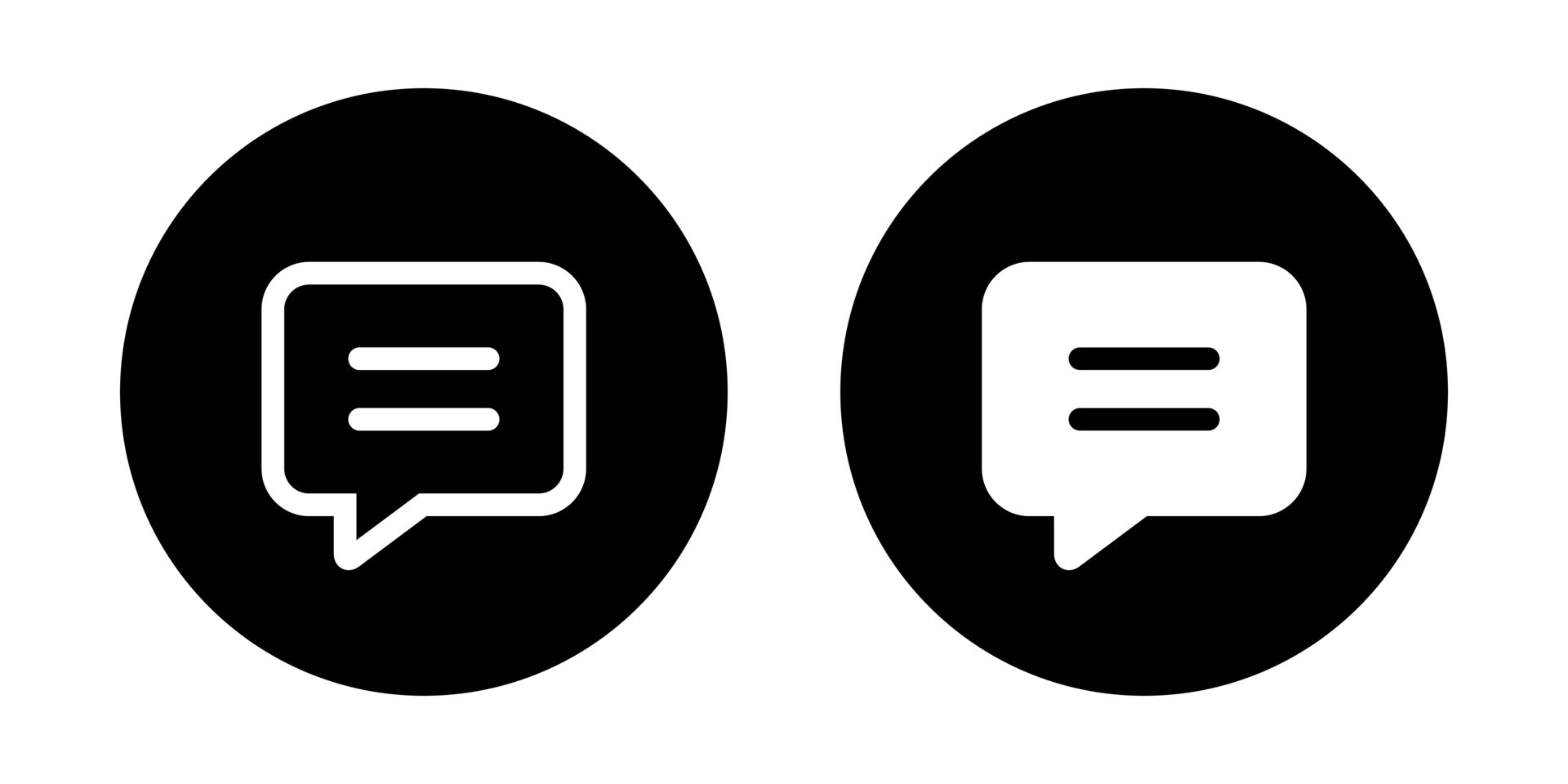 Speech bubble, chat, messages icon vector on circle background 10703129 ...