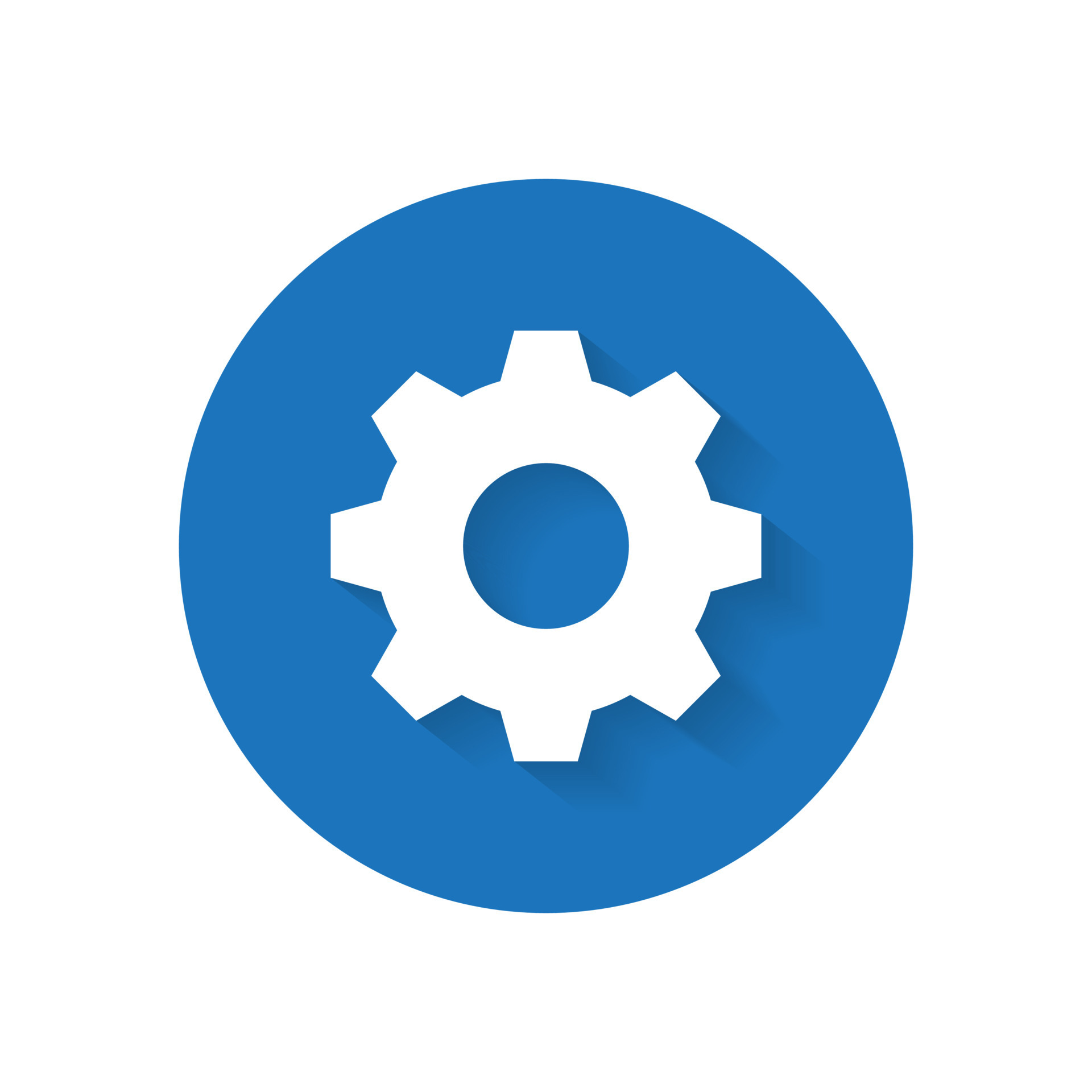 Settings, gear, setup icon vector isolated on circle background ... Settings, gear, setup icon vector isolated on circle background ...