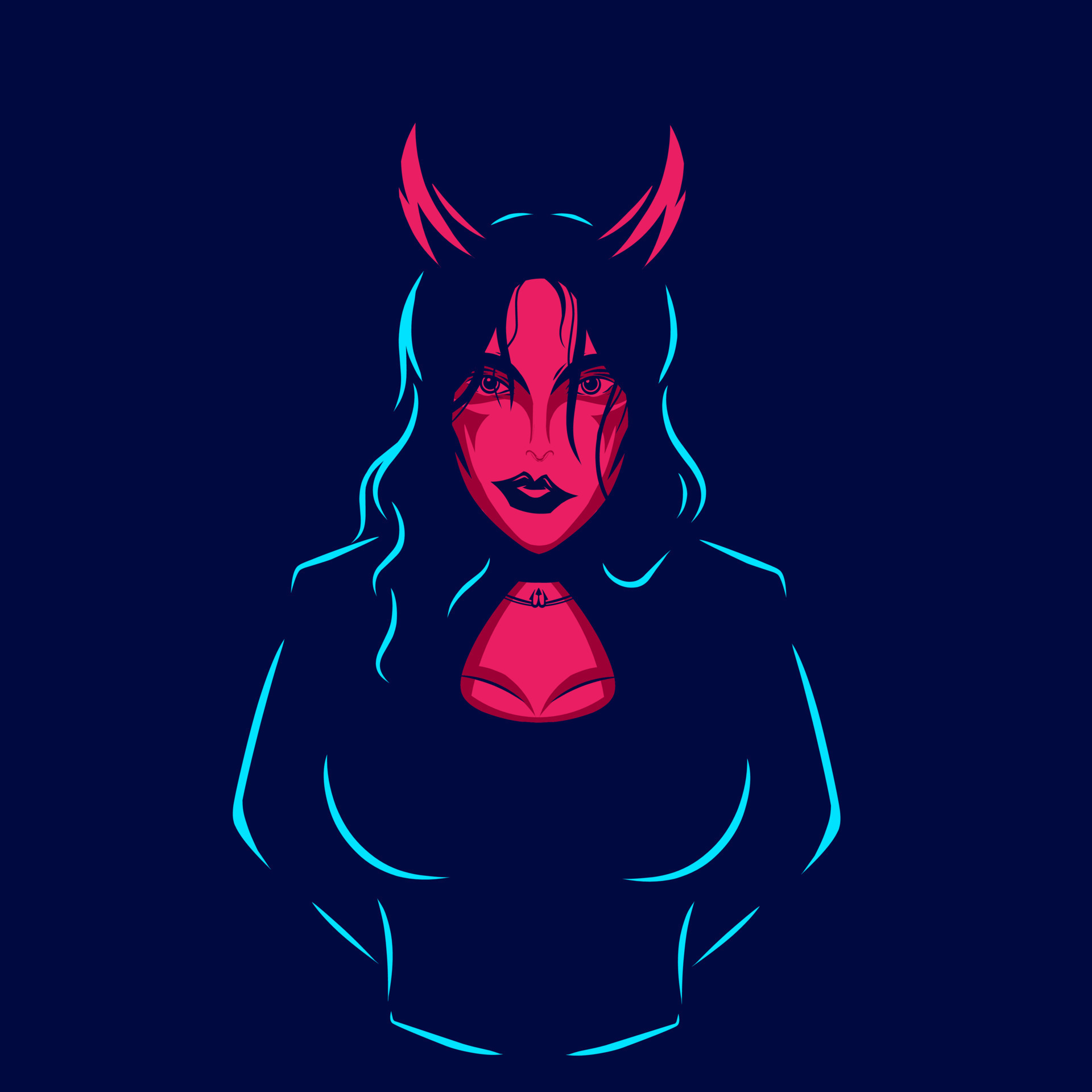 Sexy Devil Demon Woman Face Logo Design 10703317 Vector Art At Vecteezy
