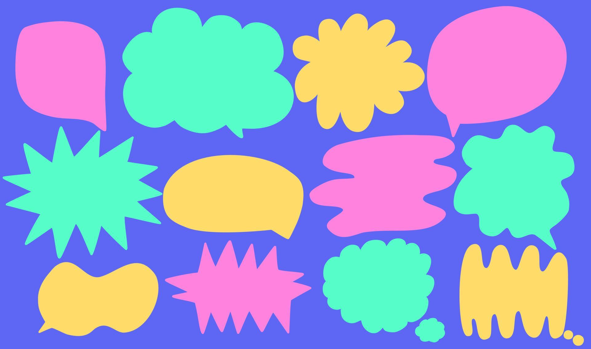 Speech bubbles colorful message collection vector 10705267 Vector Art ...
