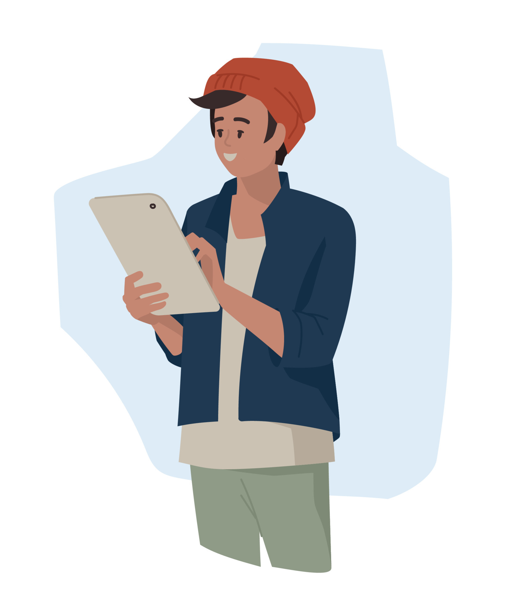Students, schoolchildren, teenagers. Guy with glasses with a tablet ... Students, schoolchildren, teenagers. Guy with glasses with a tablet ...