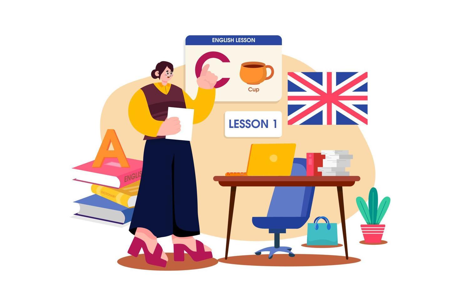 English Teacher Illustration Concept On White Background 10717755