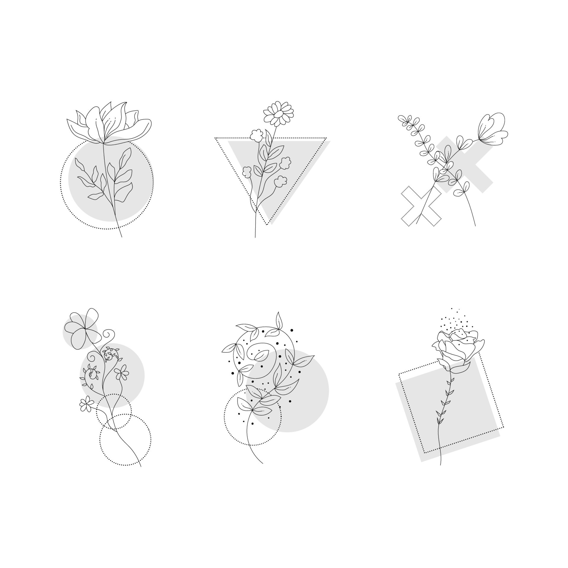Minimalist Geometric Line Floral Tattoo 10718360 Vector Art at Vecteezy Minimalist Geometric Line Floral Tattoo 10718360 Vector Art at Vecteezy