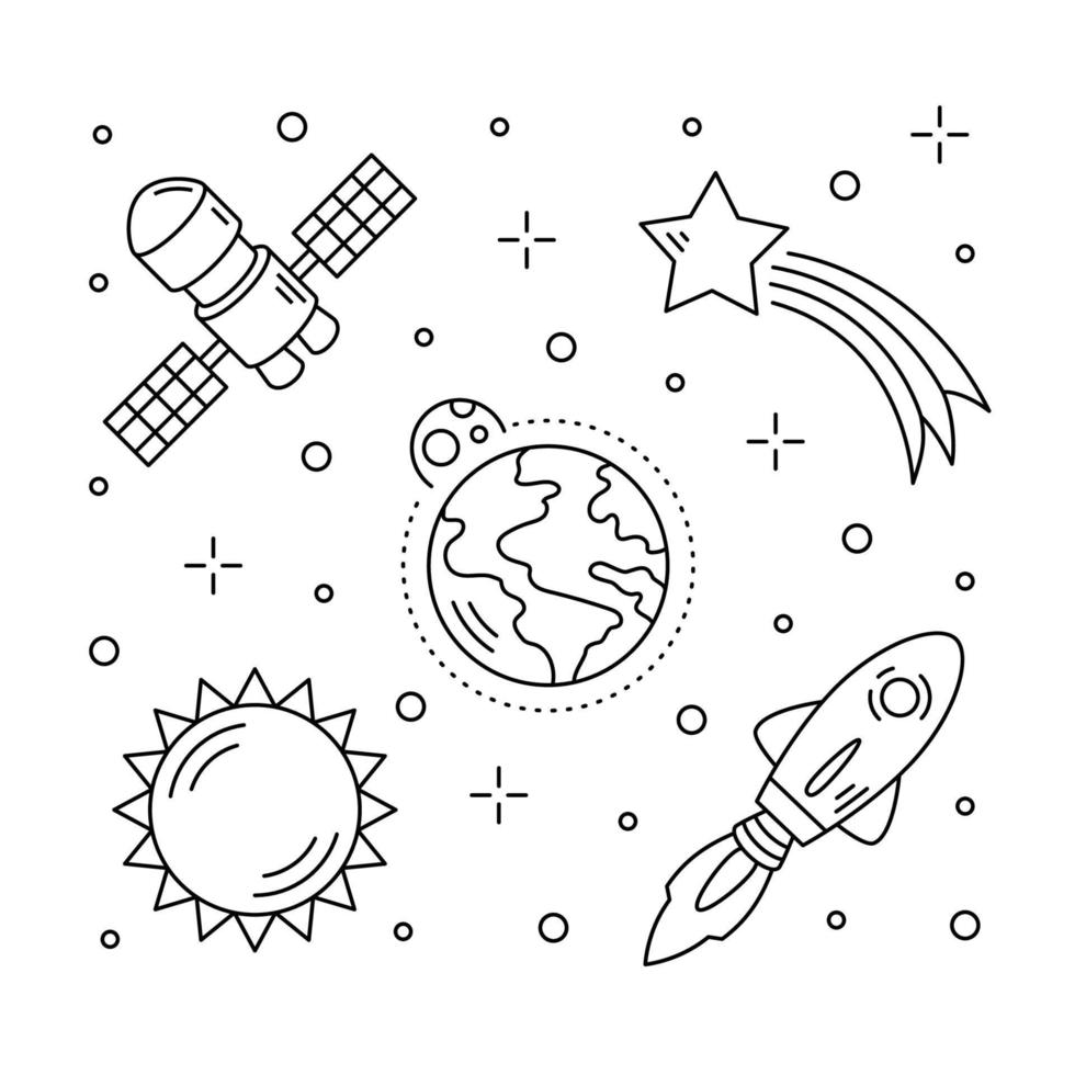 Minimalist Cute Space Tattoo Sticker Template 10720957 Vector Art At