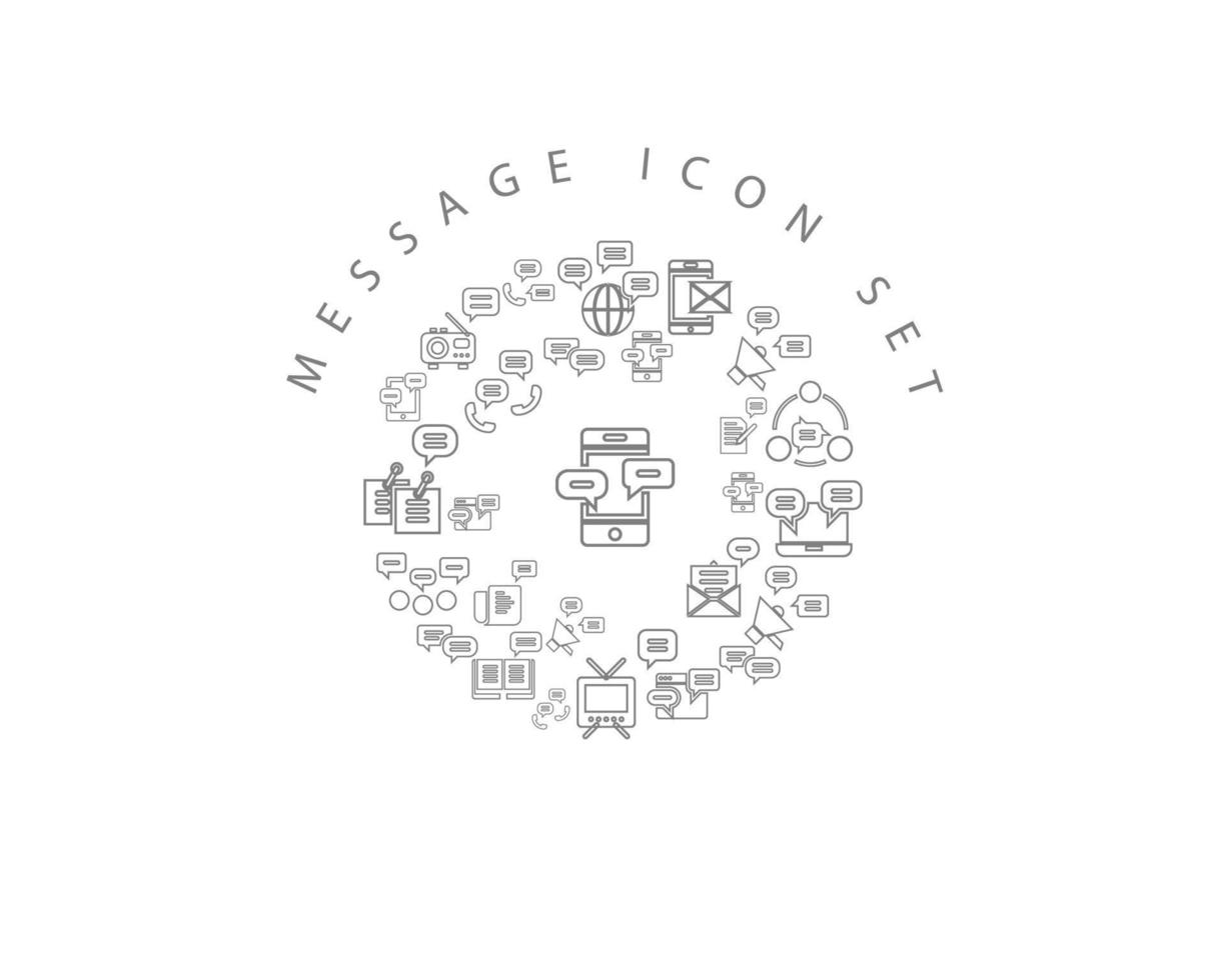 Message icon set design on white background 10722982 Vector Art at Vecteezy
