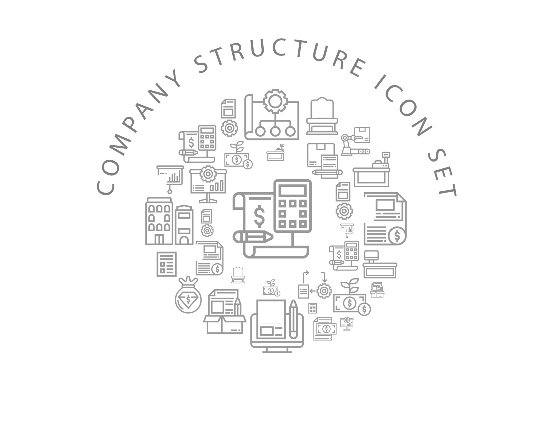 Computer structure icon set design on white background. 10723174 Vector ...