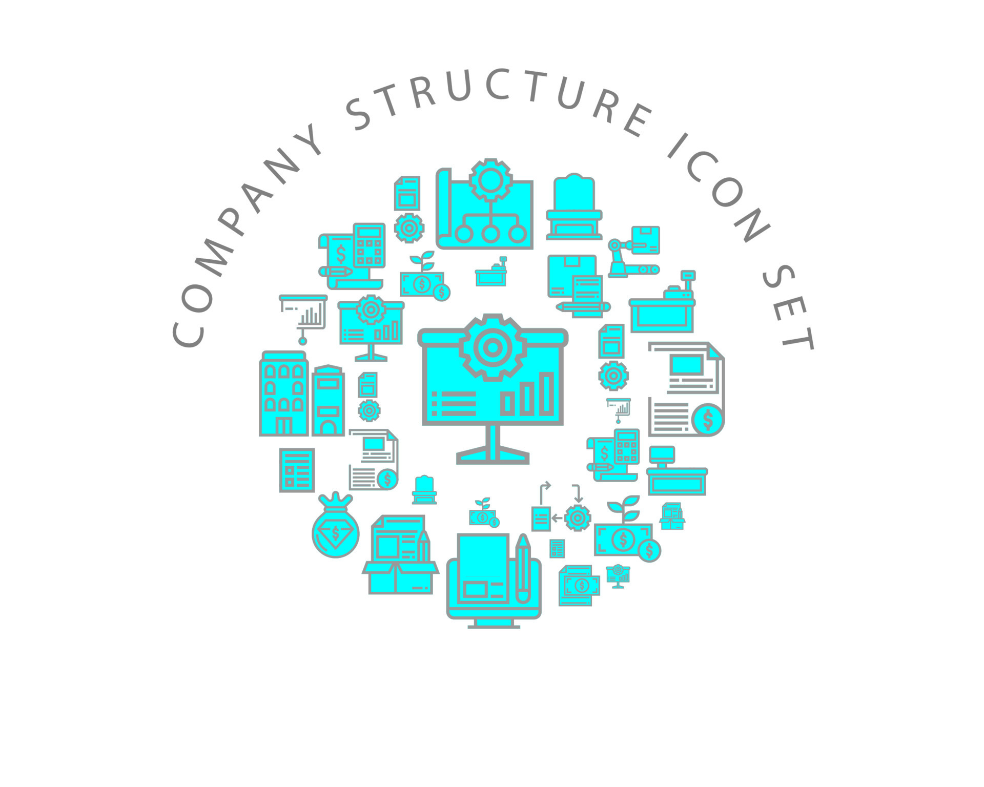 Computer structure icon set design on white background. 10723425 Vector ...