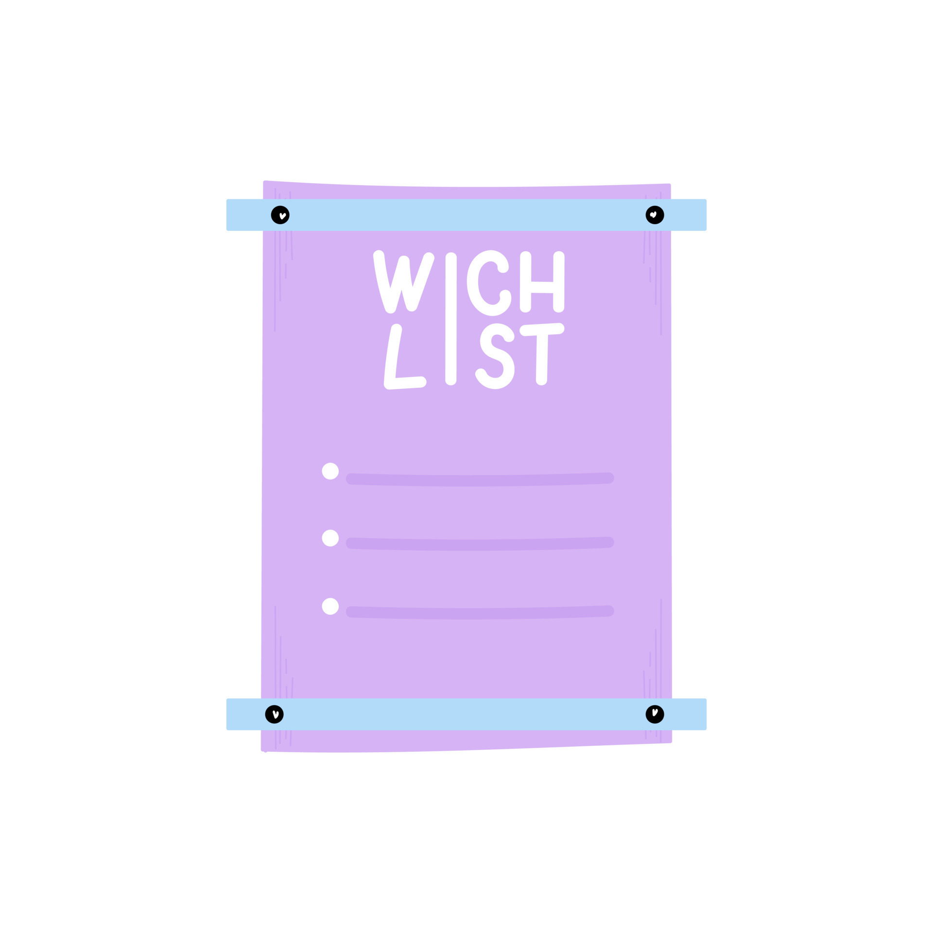 Wish list isolated image. Template for writing goals, desires, tasks ...