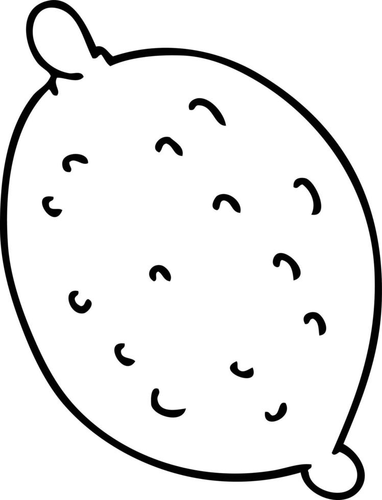 Quirky Line Drawing Cartoon Lemon 10729248 Vector Art At Vecteezy