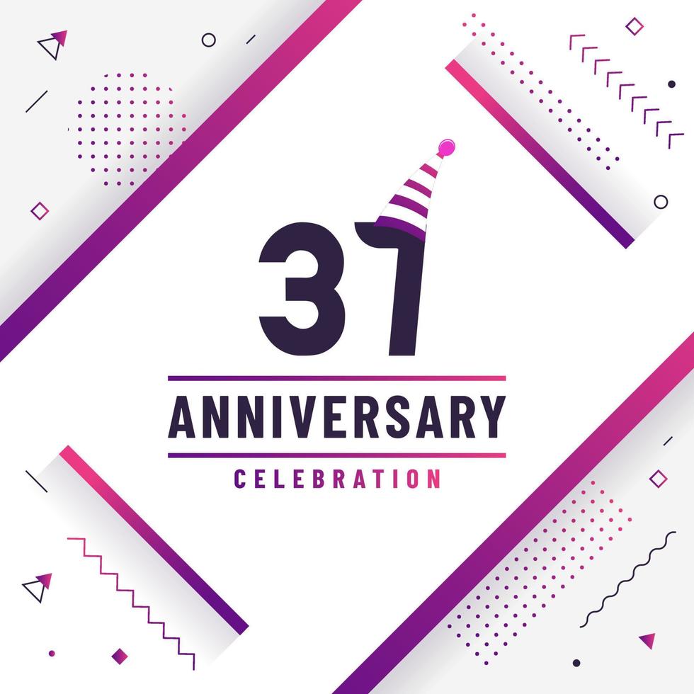 37 years anniversary greetings card, 37 anniversary celebration ...