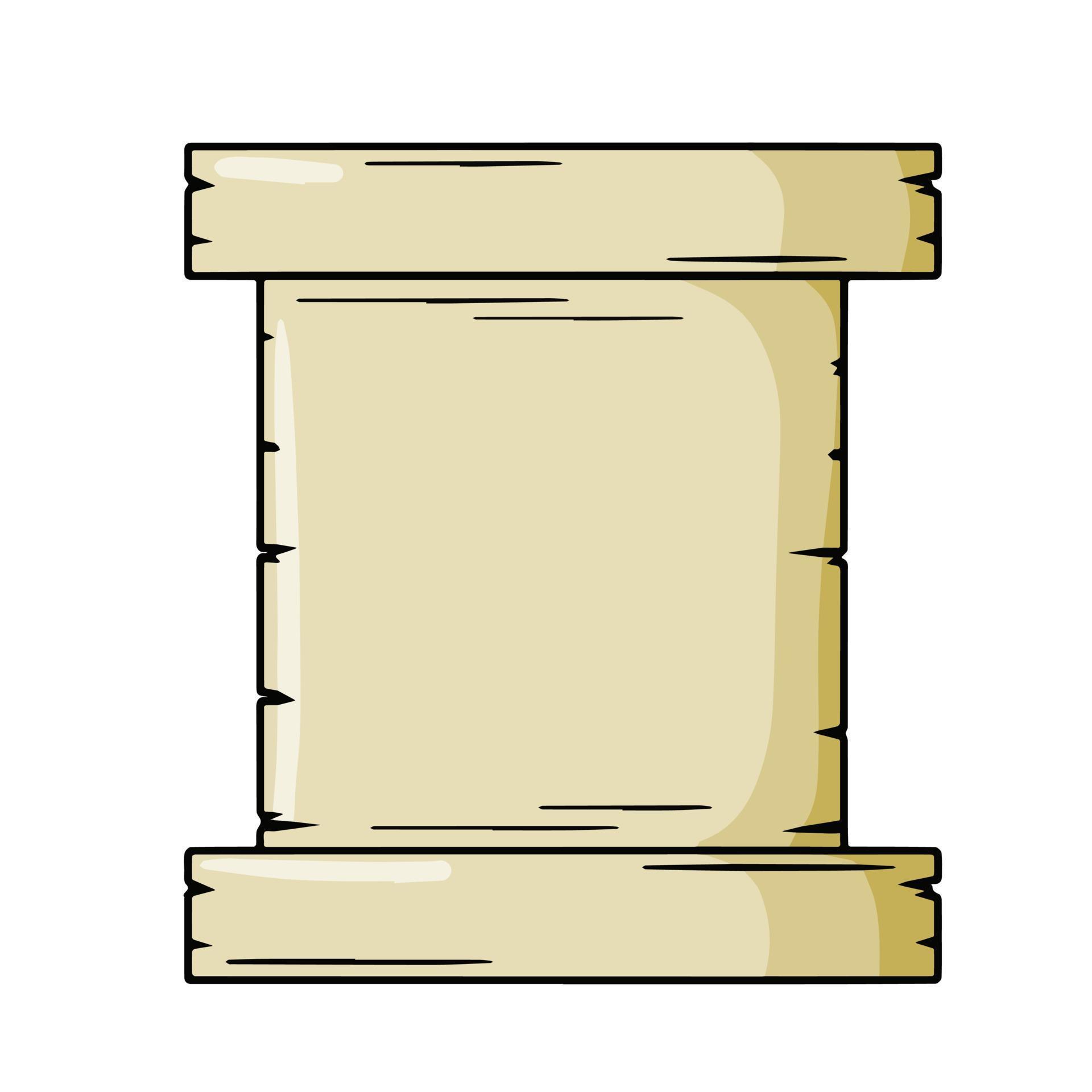 Old Scroll Template For Antique Text Medieval Papyrus Paper For Writing Outline Cartoon