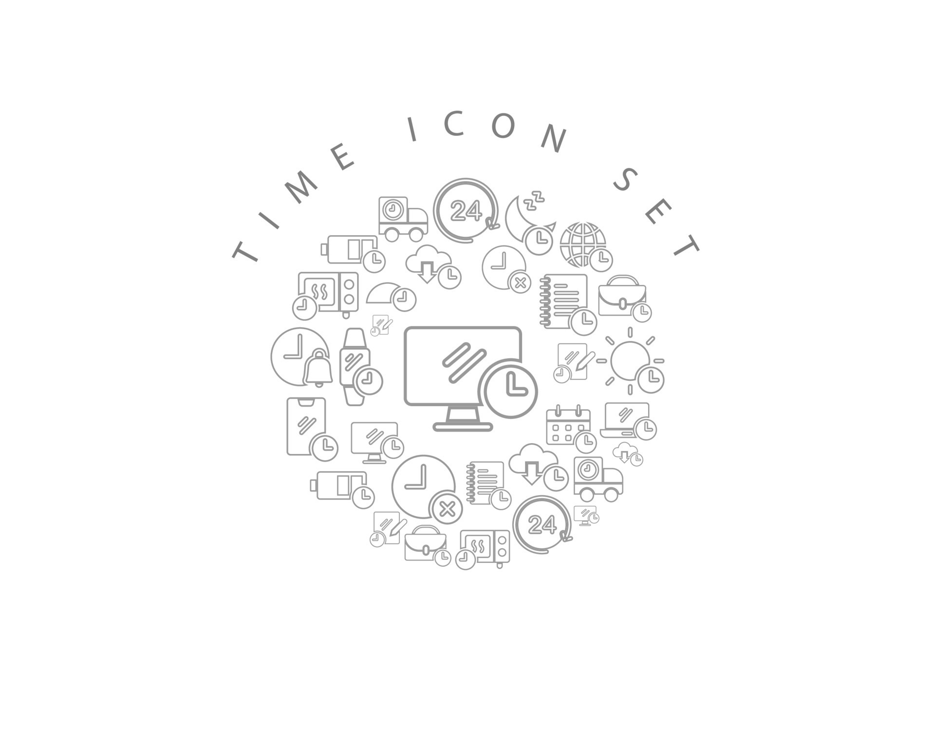 Time Icon Set Design On White Background 10733858 Vector Art At Vecteezy