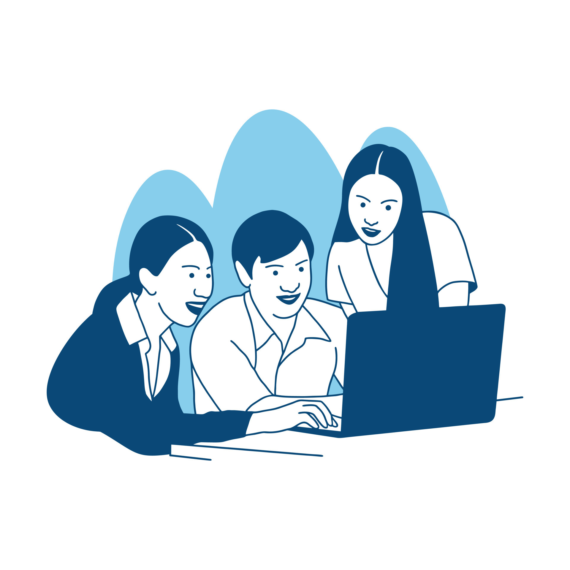 flat style vector illustration Diverse team of people working together ...