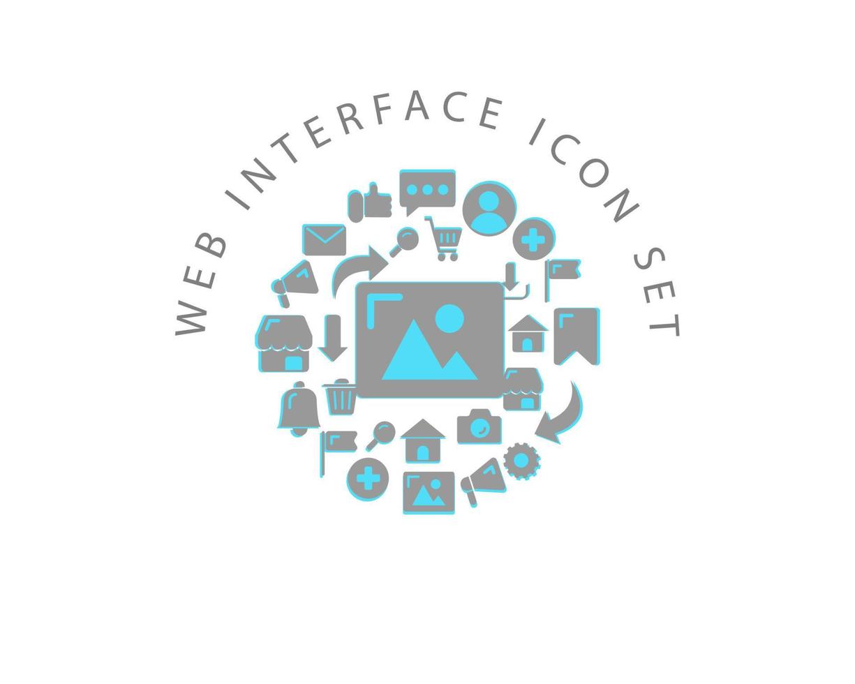 Web Interface Icon Set Design On White Background 10742416 Vector Art At Vecteezy