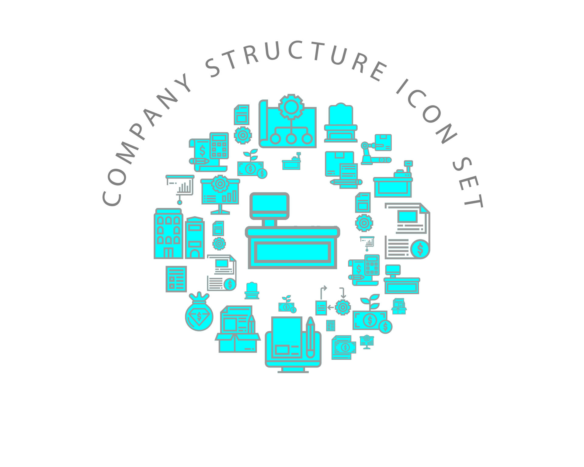 Computer structure icon set design on white background. 10743113 Vector ...
