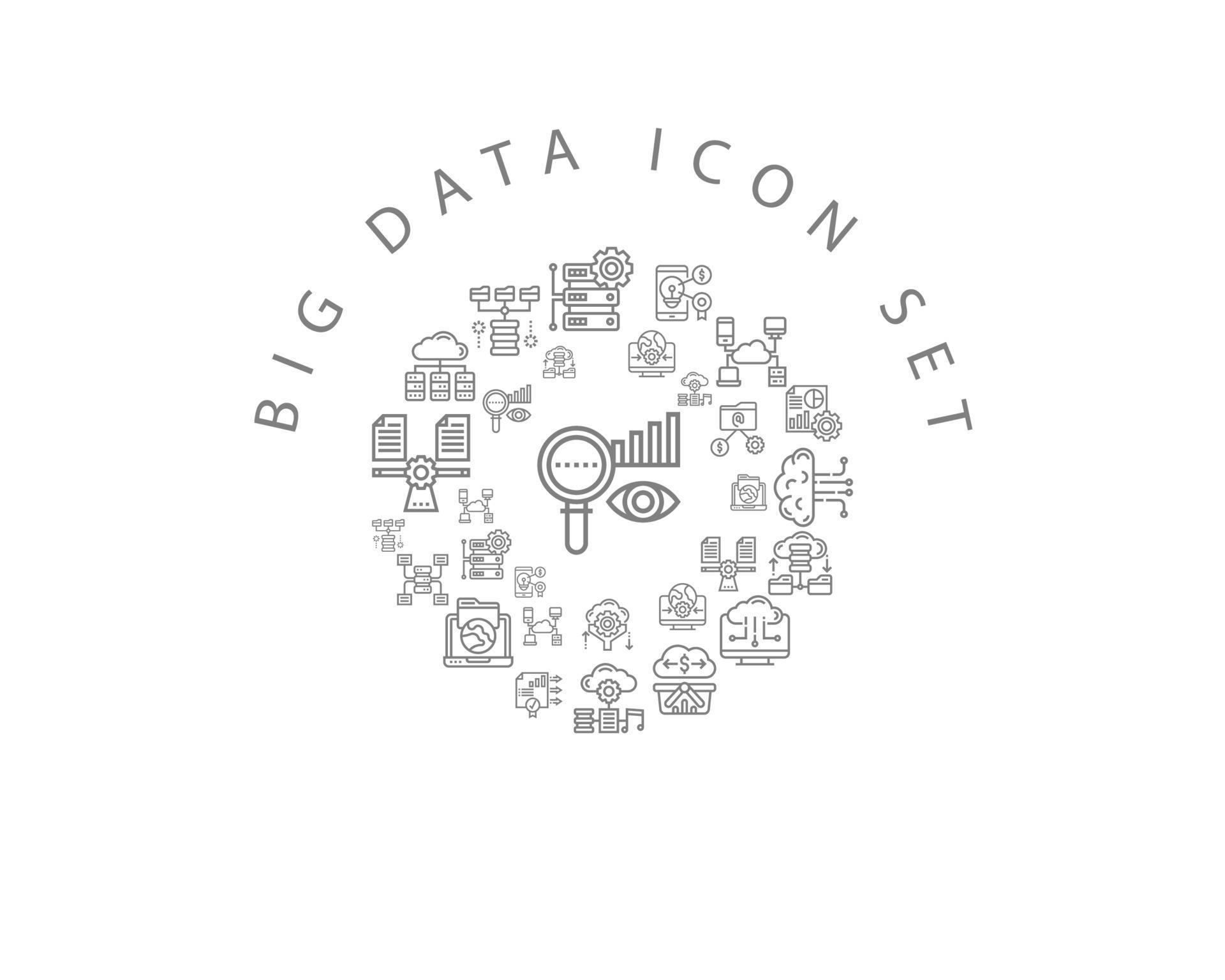 Big Data Icon Set Design On White Background 10743249 Vector Art At