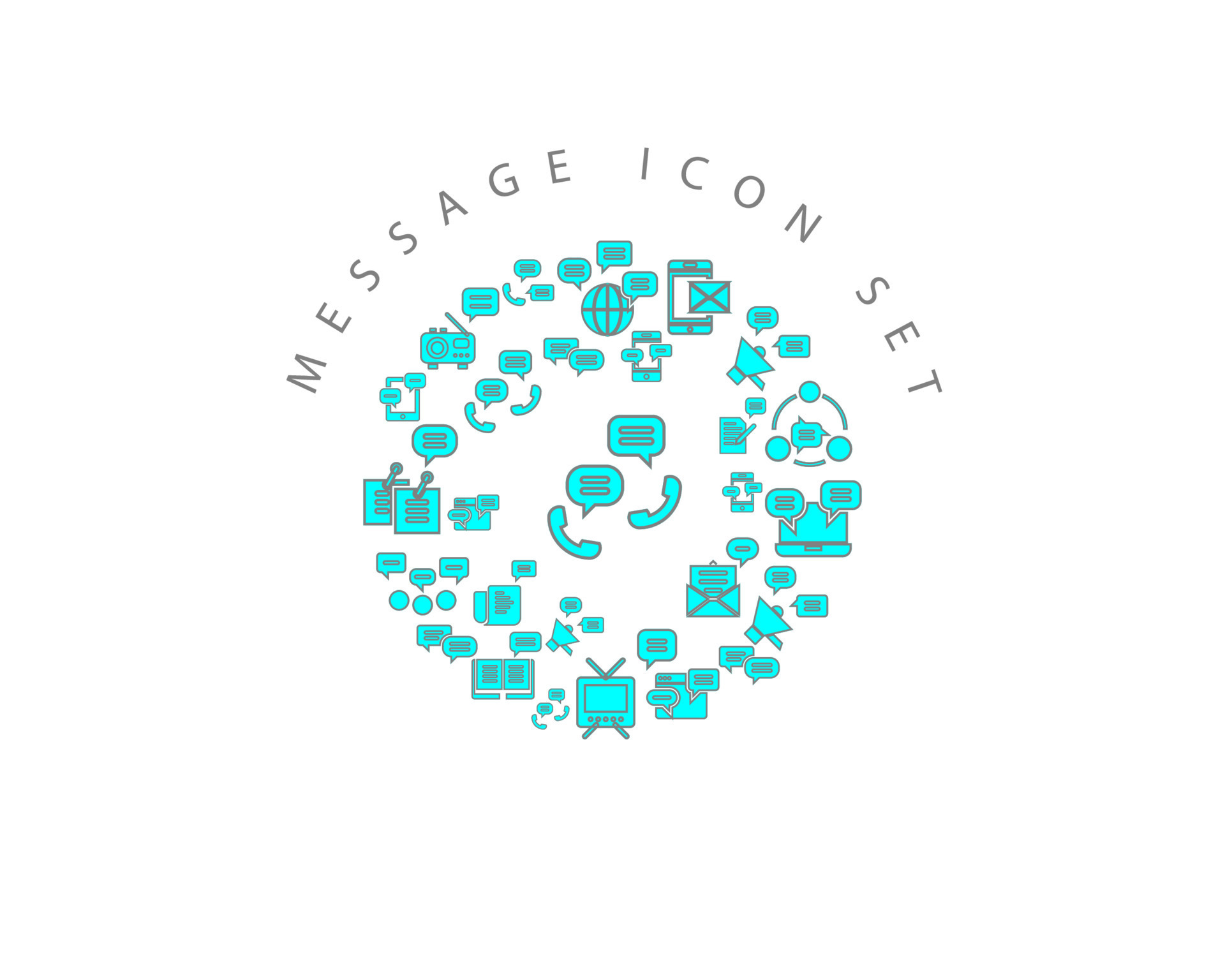 Message icon set design on white background 10743290 Vector Art at Vecteezy